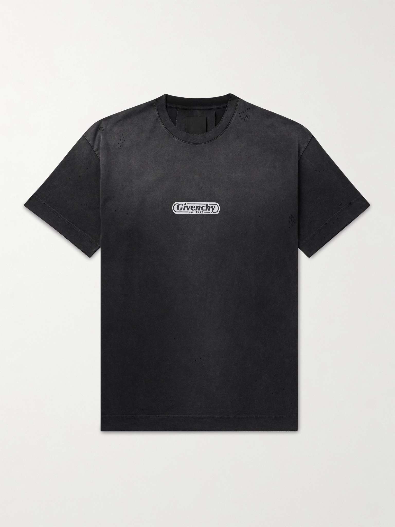 GIVENCHY Distressed Logo-Print Cotton-Jersey T-Shirt for Men | MR PORTER