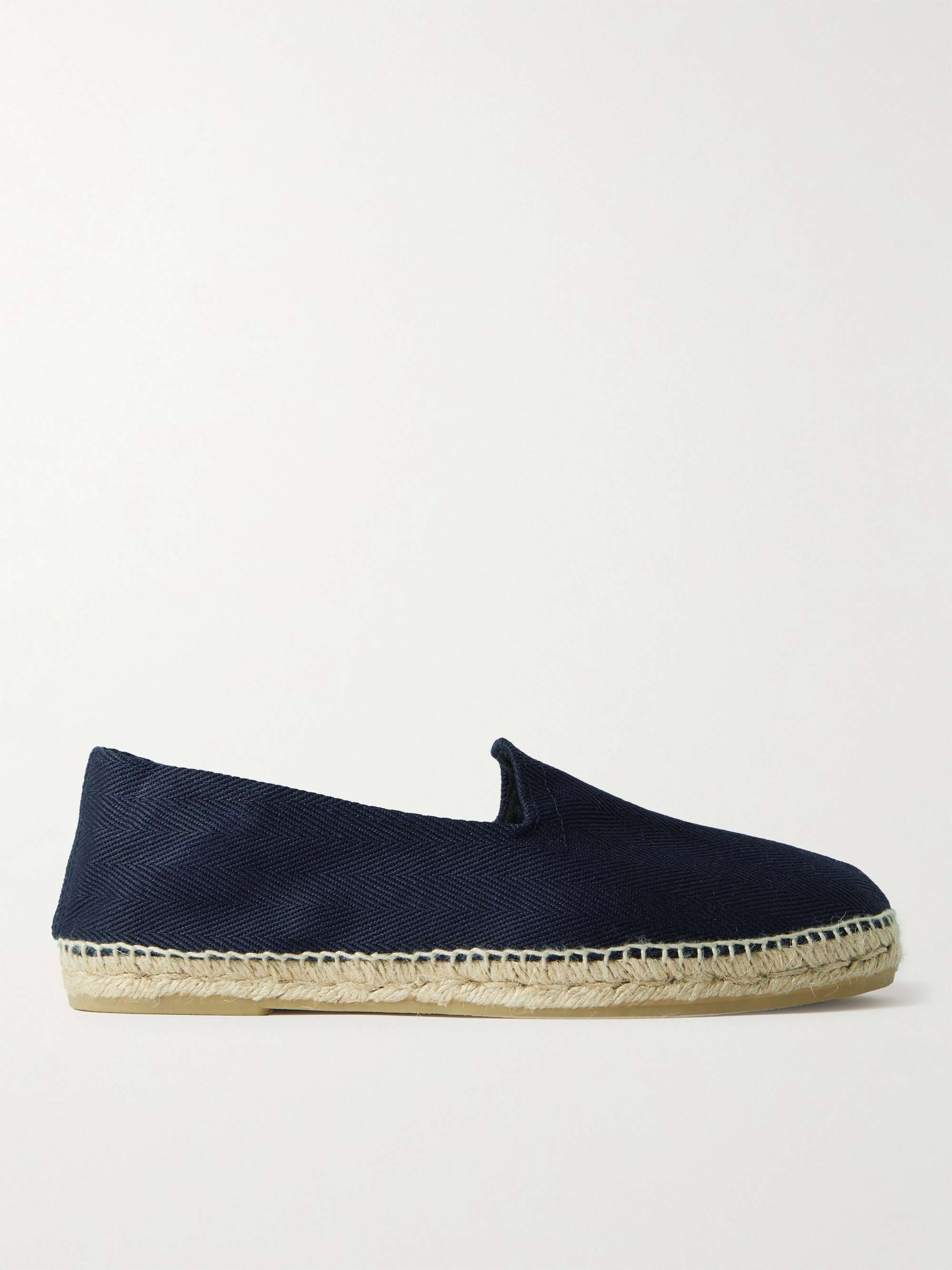 DRAKE'S Herringbone Cotton-Canvas Espadrilles for Men | MR PORTER