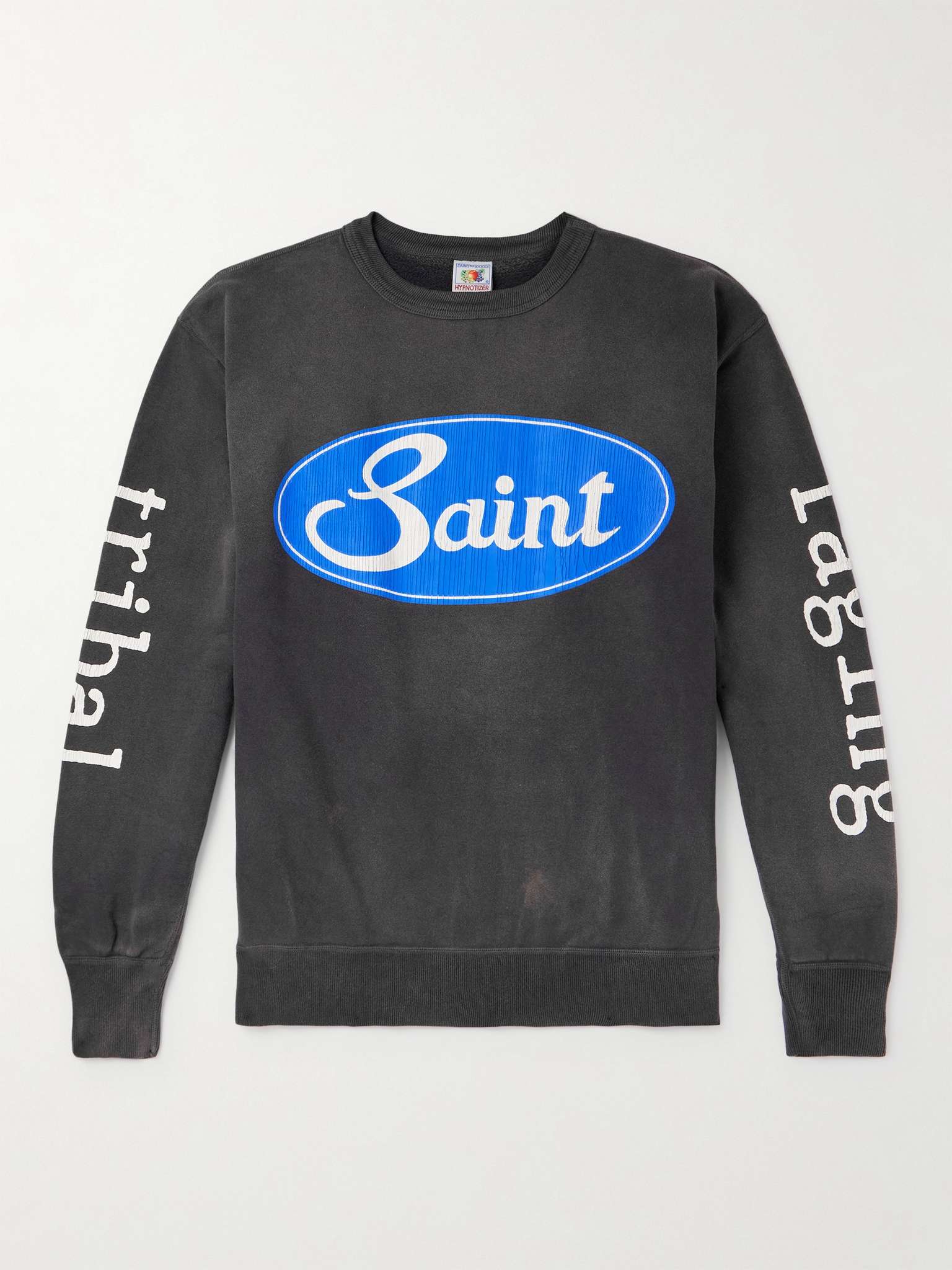 SAINT MXXXXXX Logo-Print Distressed Cotton-Jersey Sweatshirt for Men ...
