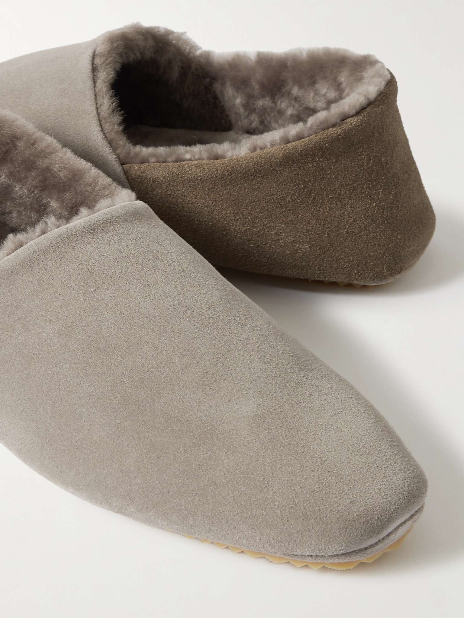 MR P. Babouche Shearling-Lined Suede Slippers for Men | MR PORTER