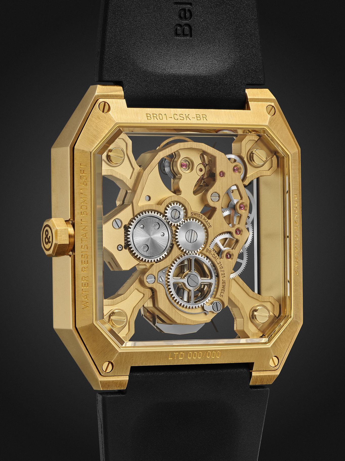 BELL & ROSS BR 01 Cyber Skull Limited Edition Hand-Wound 45mm Bronze ...