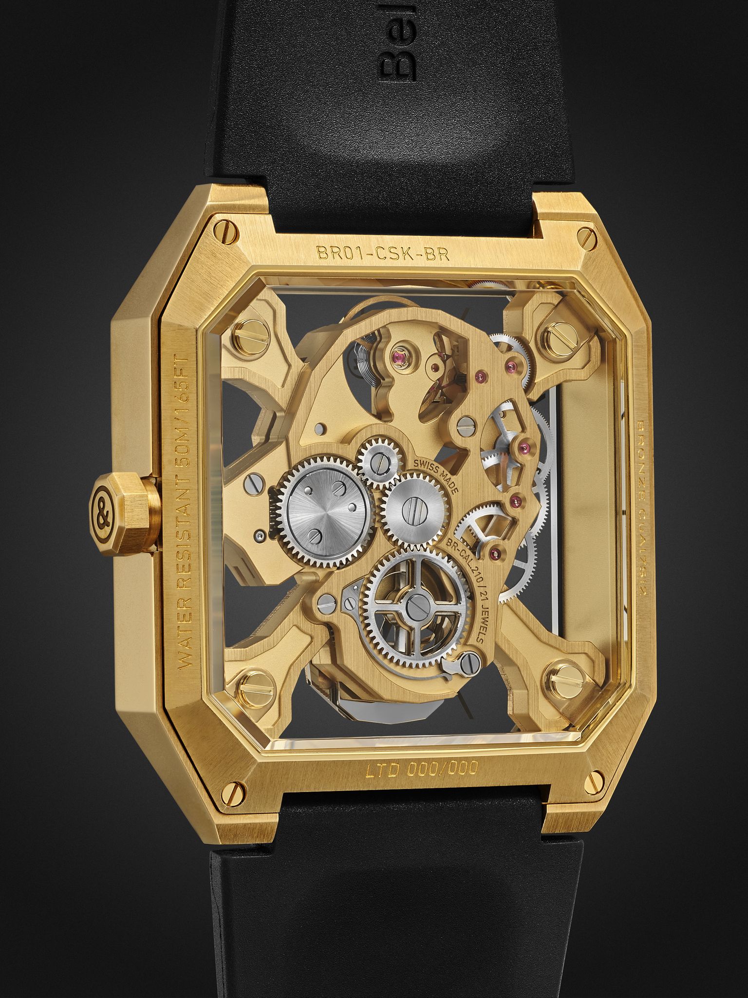 BELL & ROSS BR 01 Cyber Skull Limited Edition Hand-Wound 45mm Bronze ...