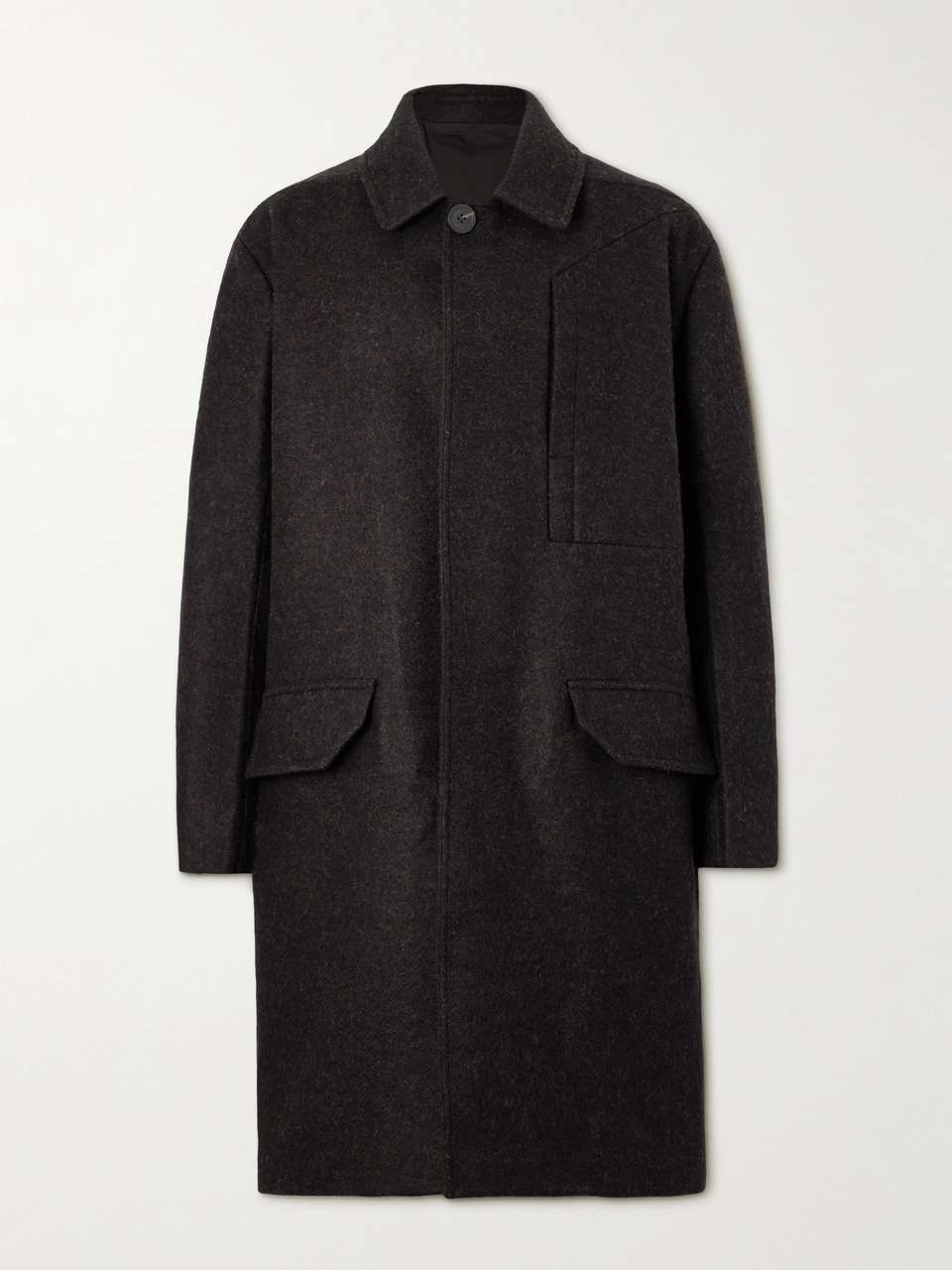 Brown Jumbo Mélange Wool-Felt Coat | RICK OWENS | MR PORTER