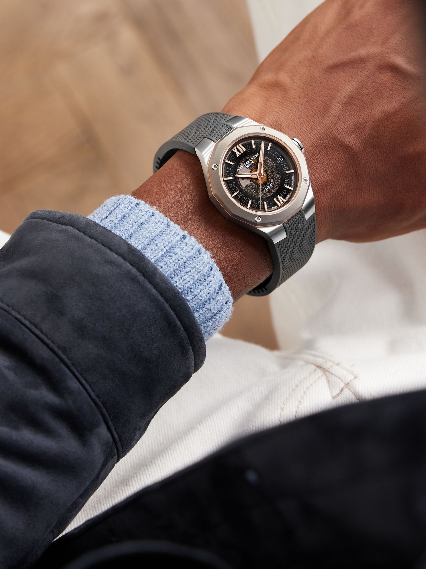 BAUME & MERCIER Riviera Automatic 39mm Stainless Steel, Titanium and ...