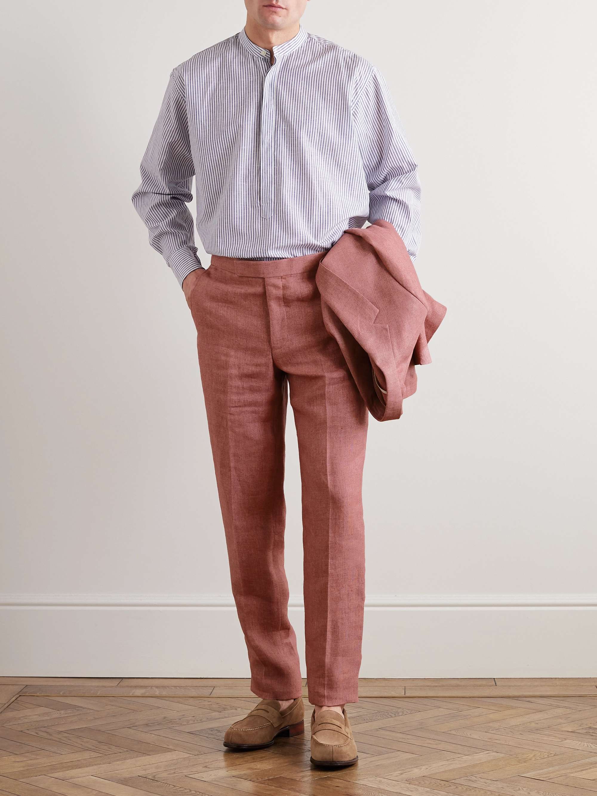 RICHARD JAMES Straight-Leg Linen Suit Trousers for Men | MR PORTER