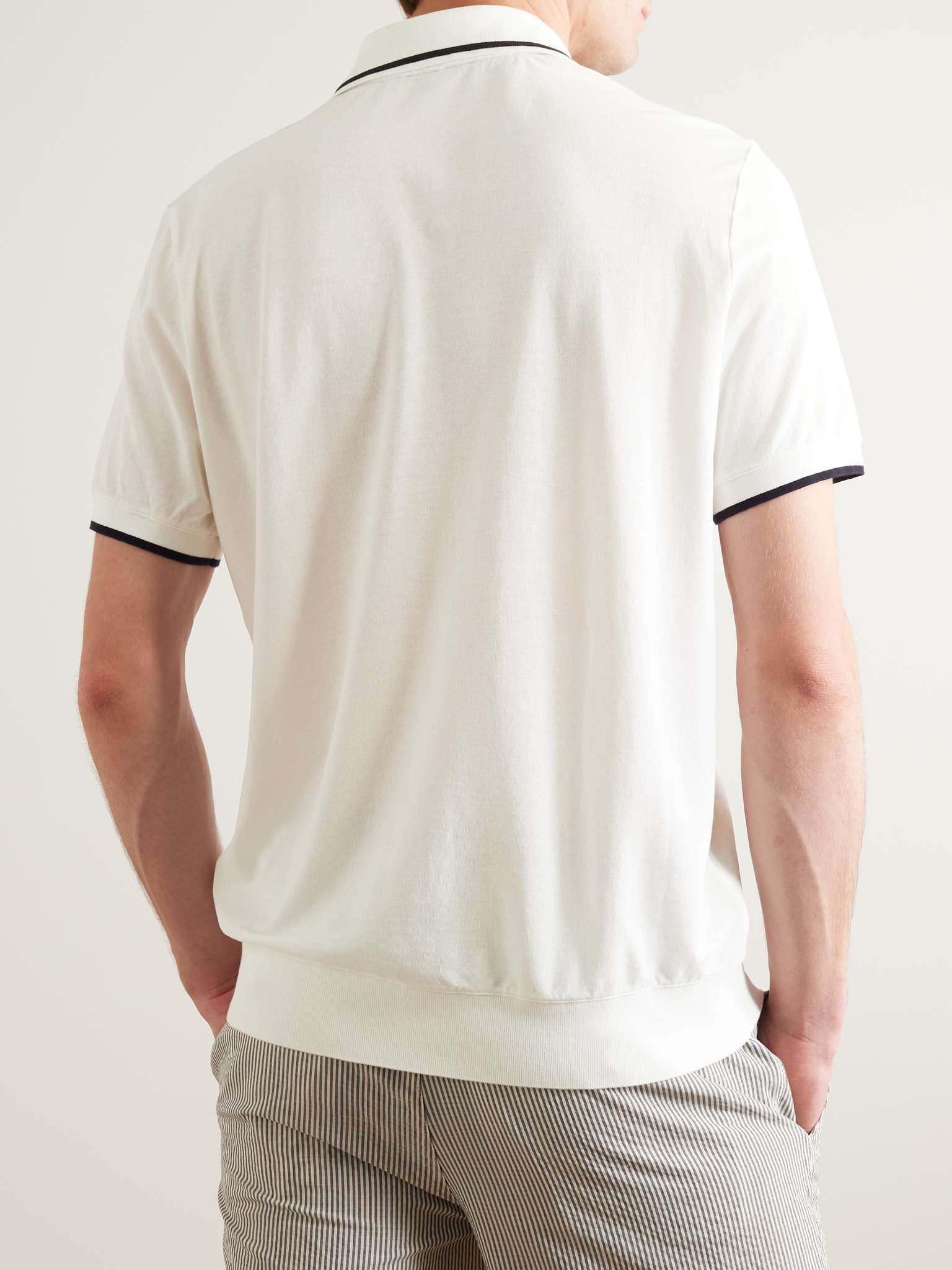 LORO PIANA Contrast-Tipped Cotton Polo Shirt for Men | MR PORTER