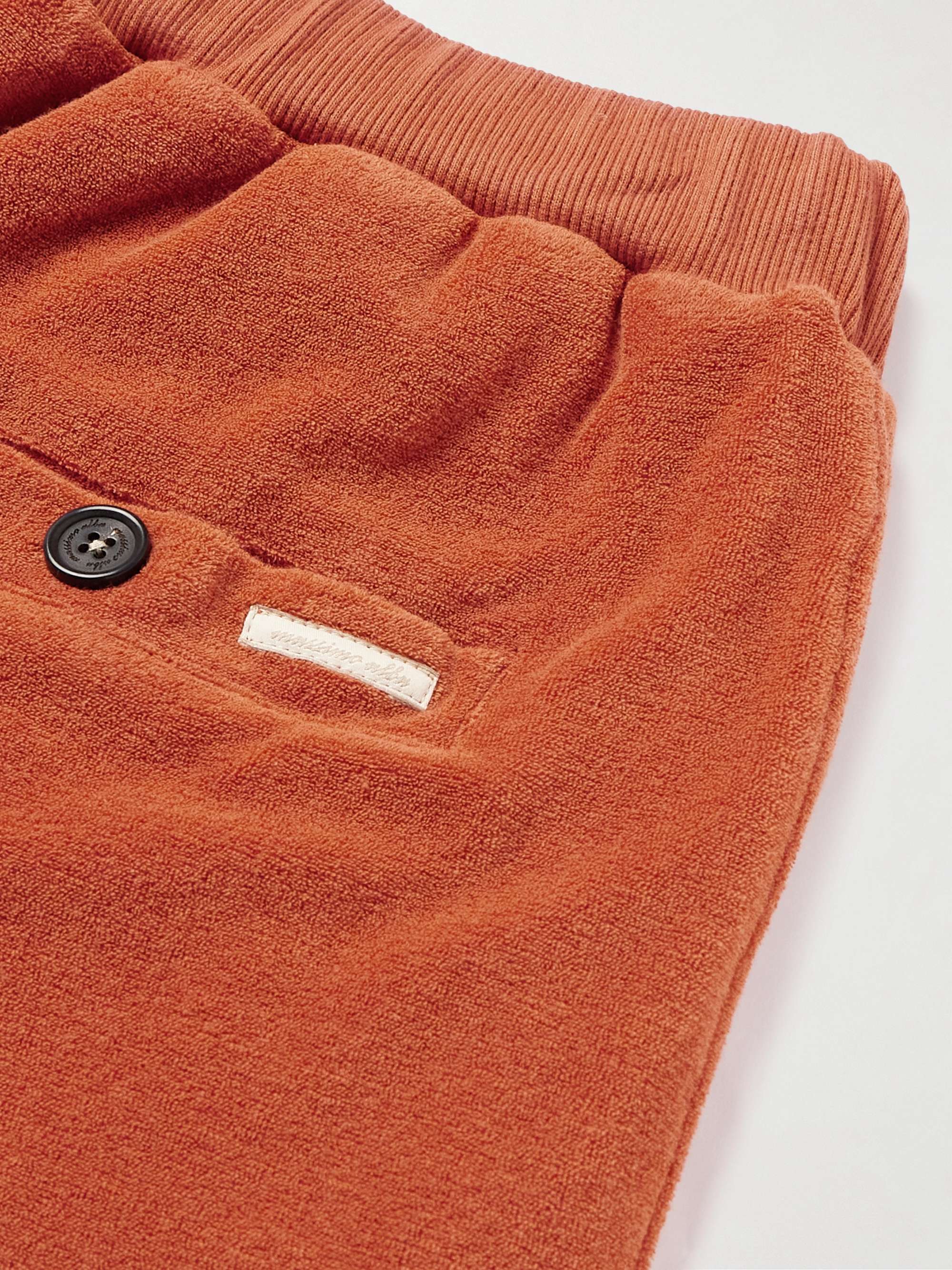 Orange Bryan Straight-Leg Cotton-Blend Terry Shorts | MASSIMO ALBA | MR ...
