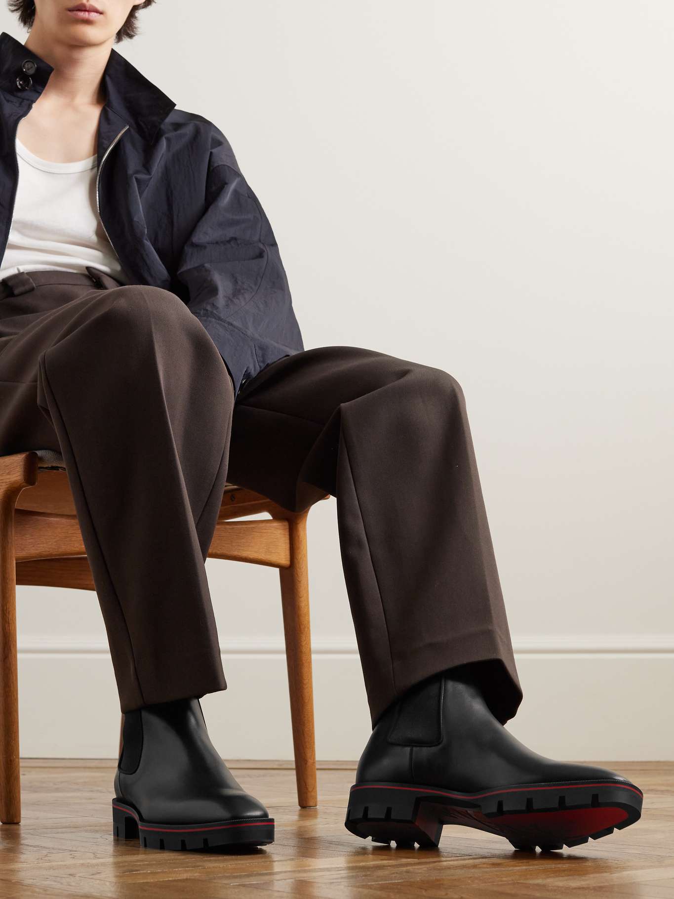 CHRISTIAN LOUBOUTIN Alpinosol Leather Chelsea Boots for Men | MR PORTER