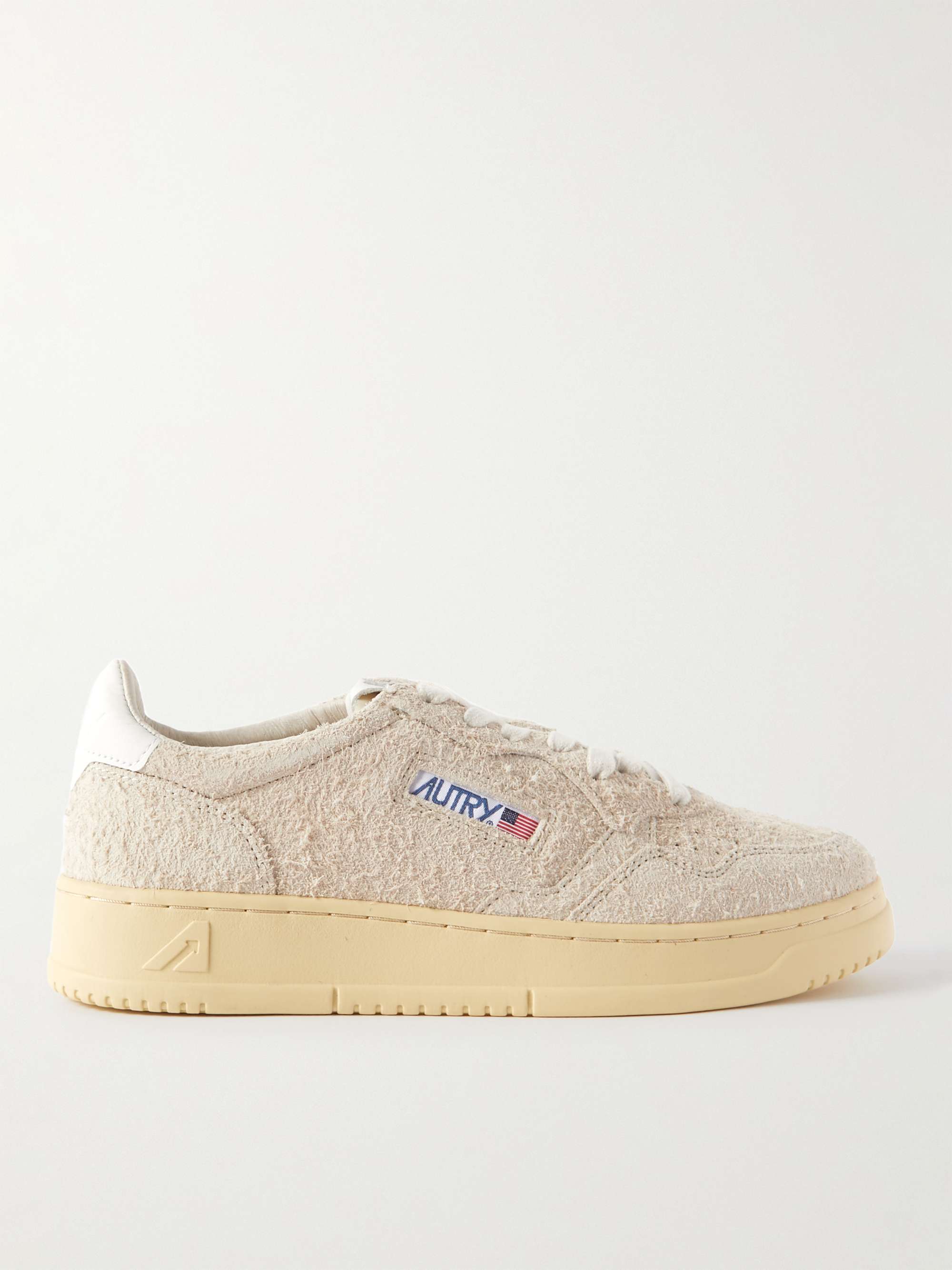 AUTRY Medalist Leather-Trimmed Textured-Suede Sneakers for Men | MR PORTER