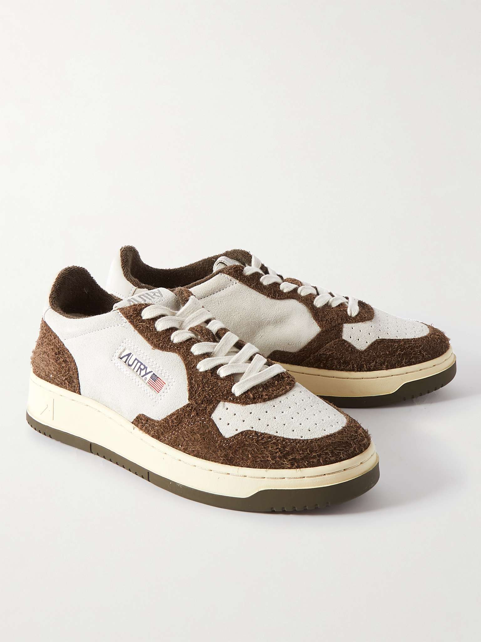 AUTRY Medalist Leather-Trimmed Suede Sneakers for Men | MR PORTER