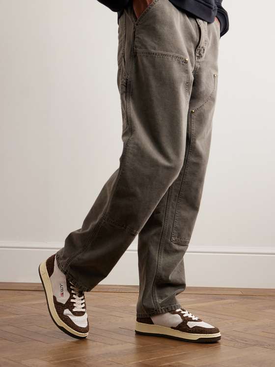 AUTRY Medalist Leather-Trimmed Suede Sneakers for Men | MR PORTER