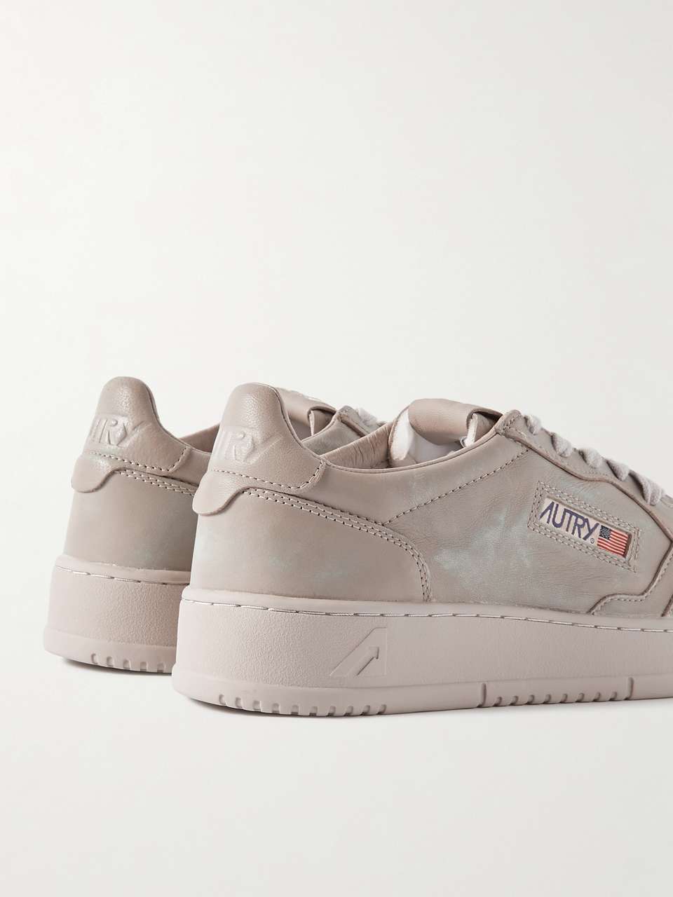 Gray green Medalist Distressed Leather Sneakers | AUTRY | MR PORTER