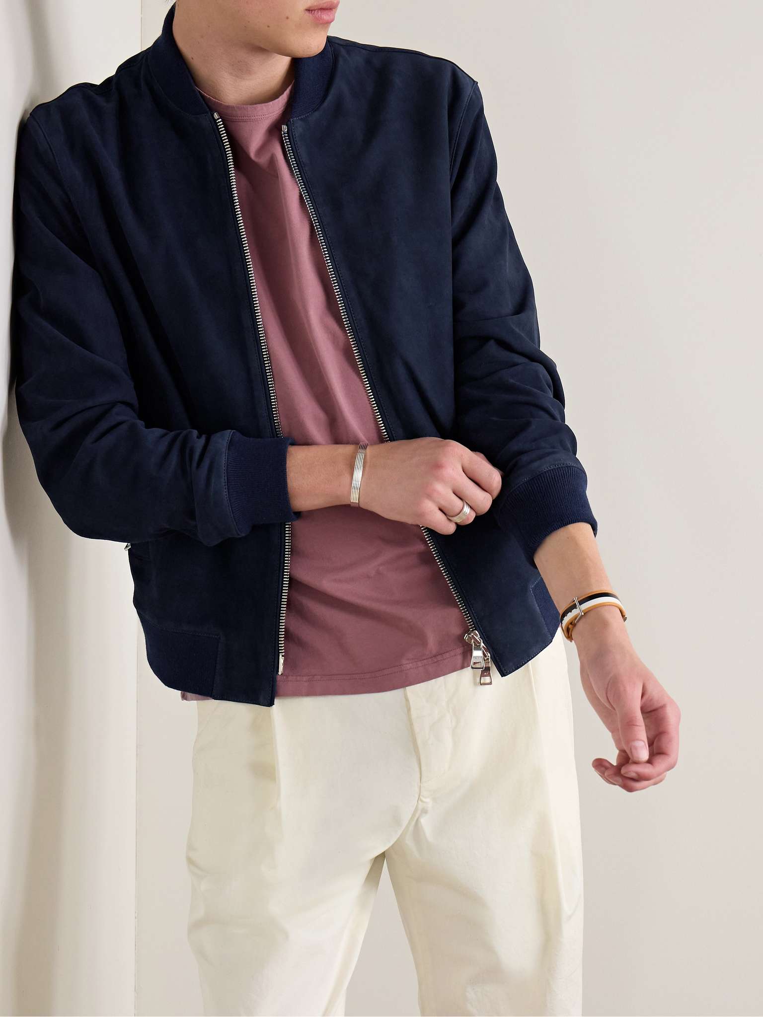 MR P. Suede Bomber Jacket for Men | MR PORTER