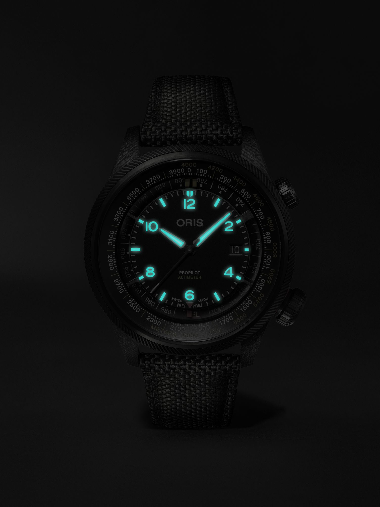 ORIS ProPilot Altimeter Automatic 47mm PVD-Plated Titanium, Carbon ...