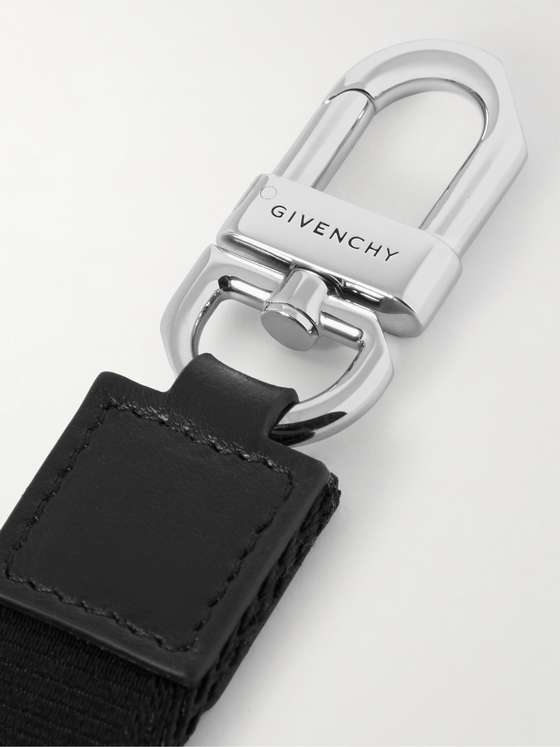 GIVENCHY Logo-Print Webbing and Silver-Tone Key Fob for Men | MR PORTER