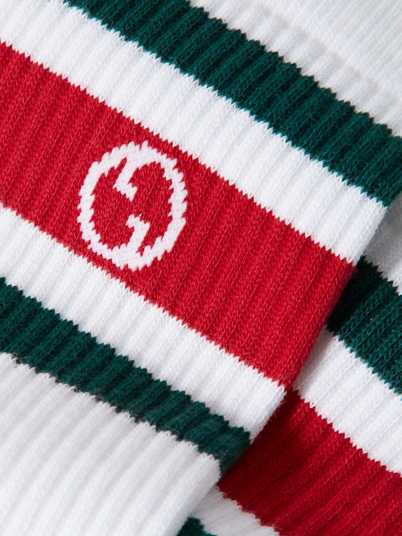 GUCCI Logo-Intarsia Striped Ribbed Cotton-Blend Socks for Men | MR PORTER
