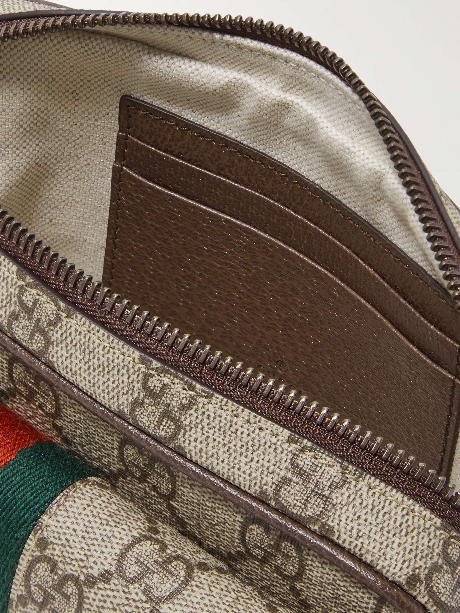 GUCCI Ophidia Mini Leather-Trimmed Monogrammed Coated-Canvas Messenger ...