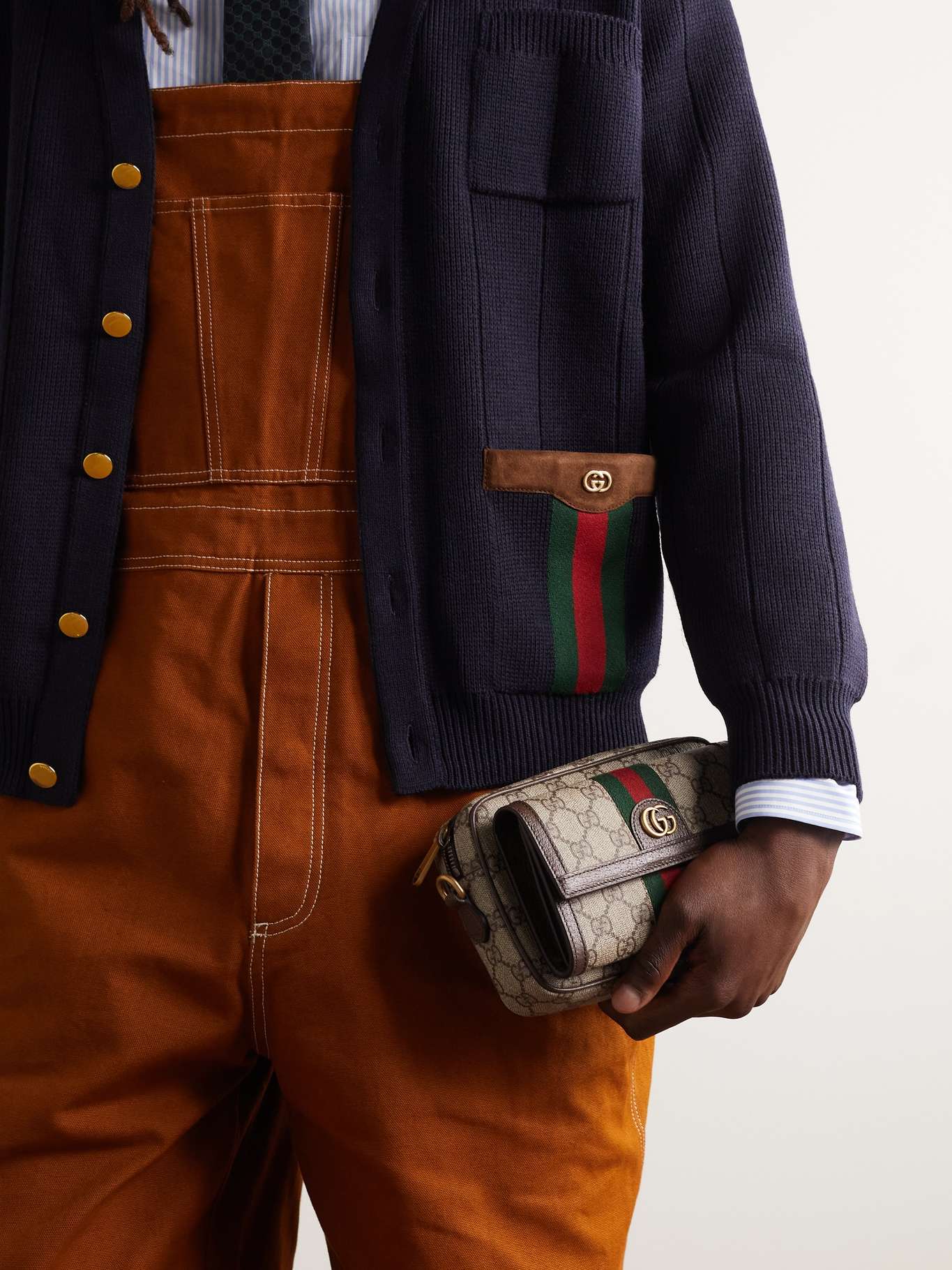 GUCCI Ophidia Mini Leather-Trimmed Monogrammed Coated-Canvas Messenger ...