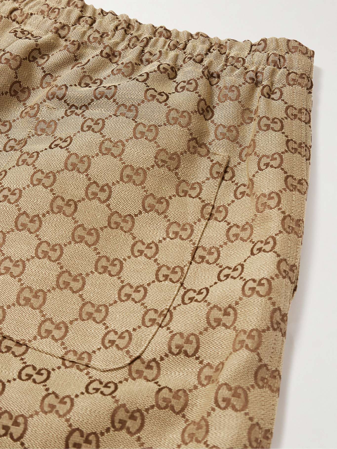 GUCCI Wide-Leg Monogrammed Linen-Blend Shorts for Men | MR PORTER