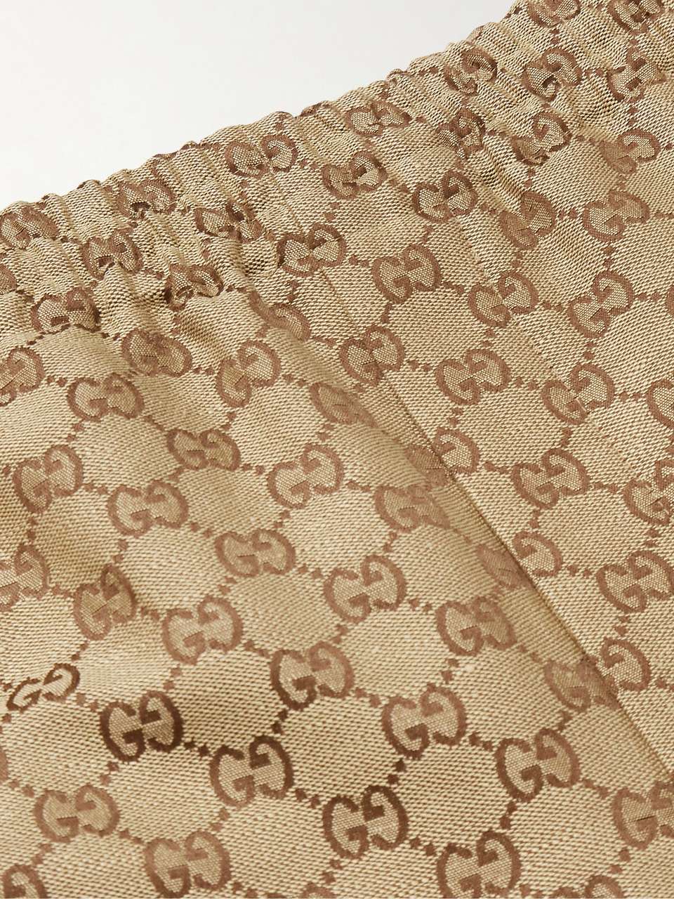 GUCCI Wide-Leg Monogrammed Linen-Blend Shorts for Men | MR PORTER