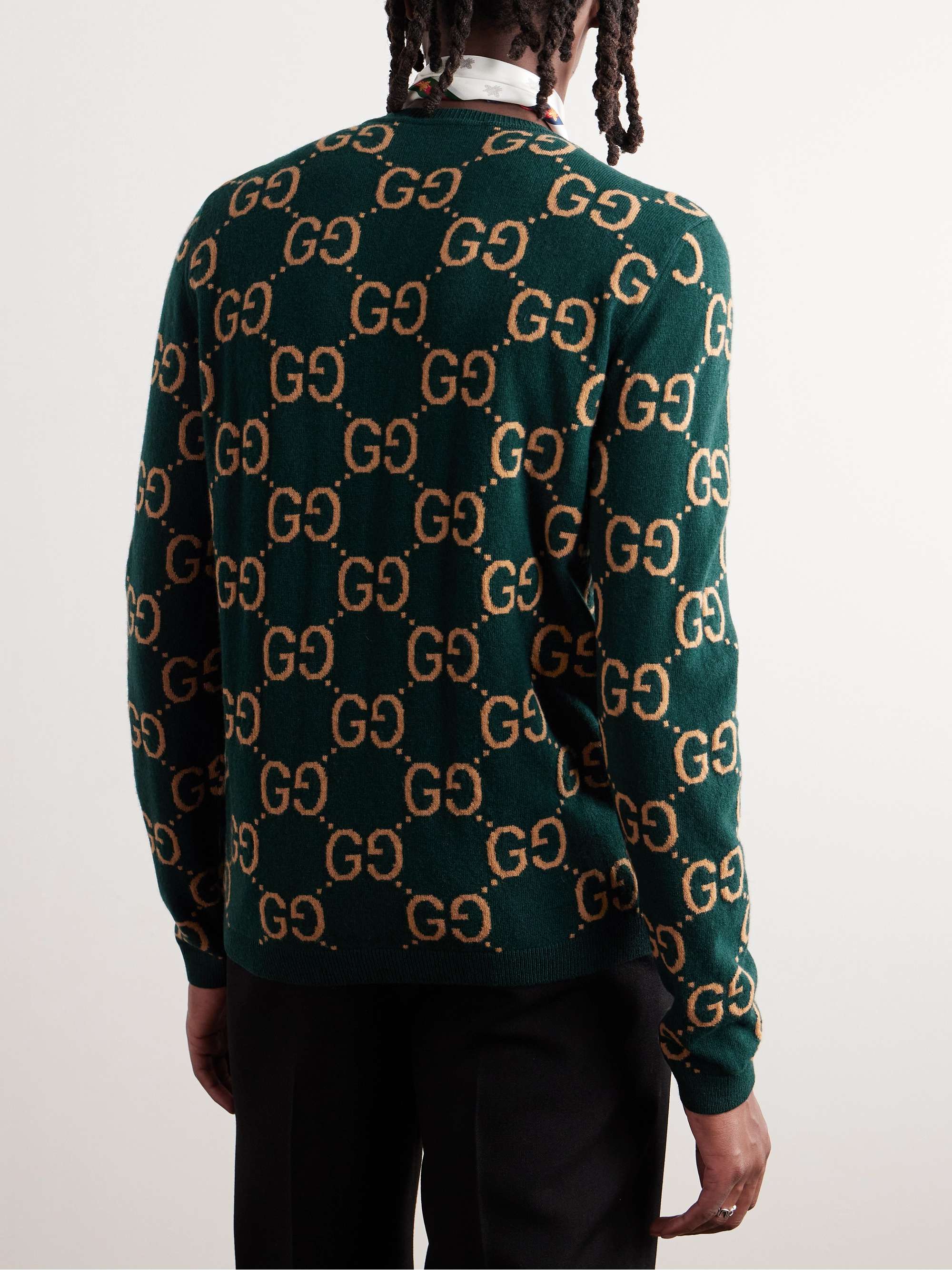 GUCCI Logo-Jacquard Wool Sweater for Men | MR PORTER
