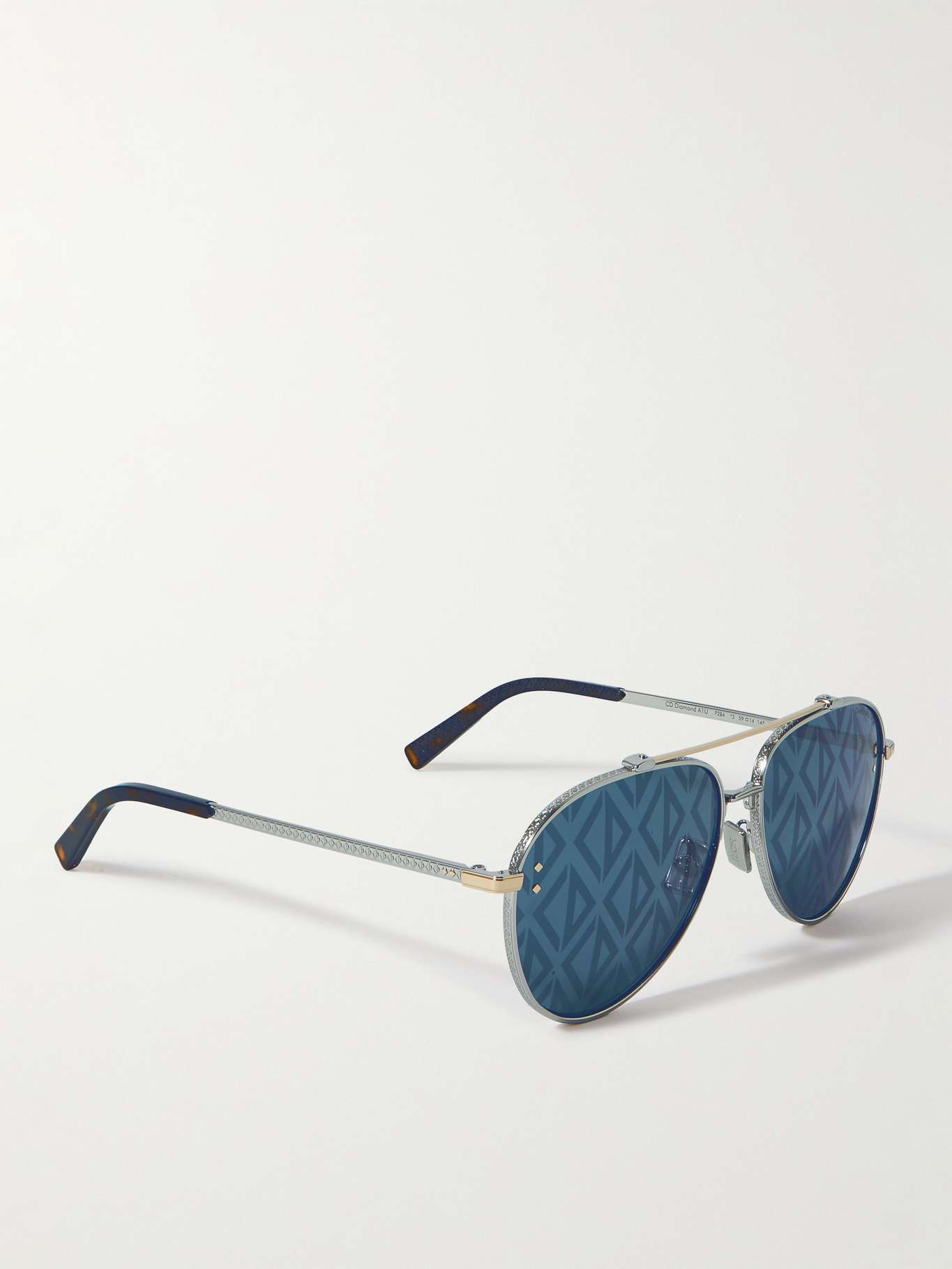 DIOR EYEWEAR CD Diamond A1U Aviator-Style Silver-Tone Metal Sunglasses ...