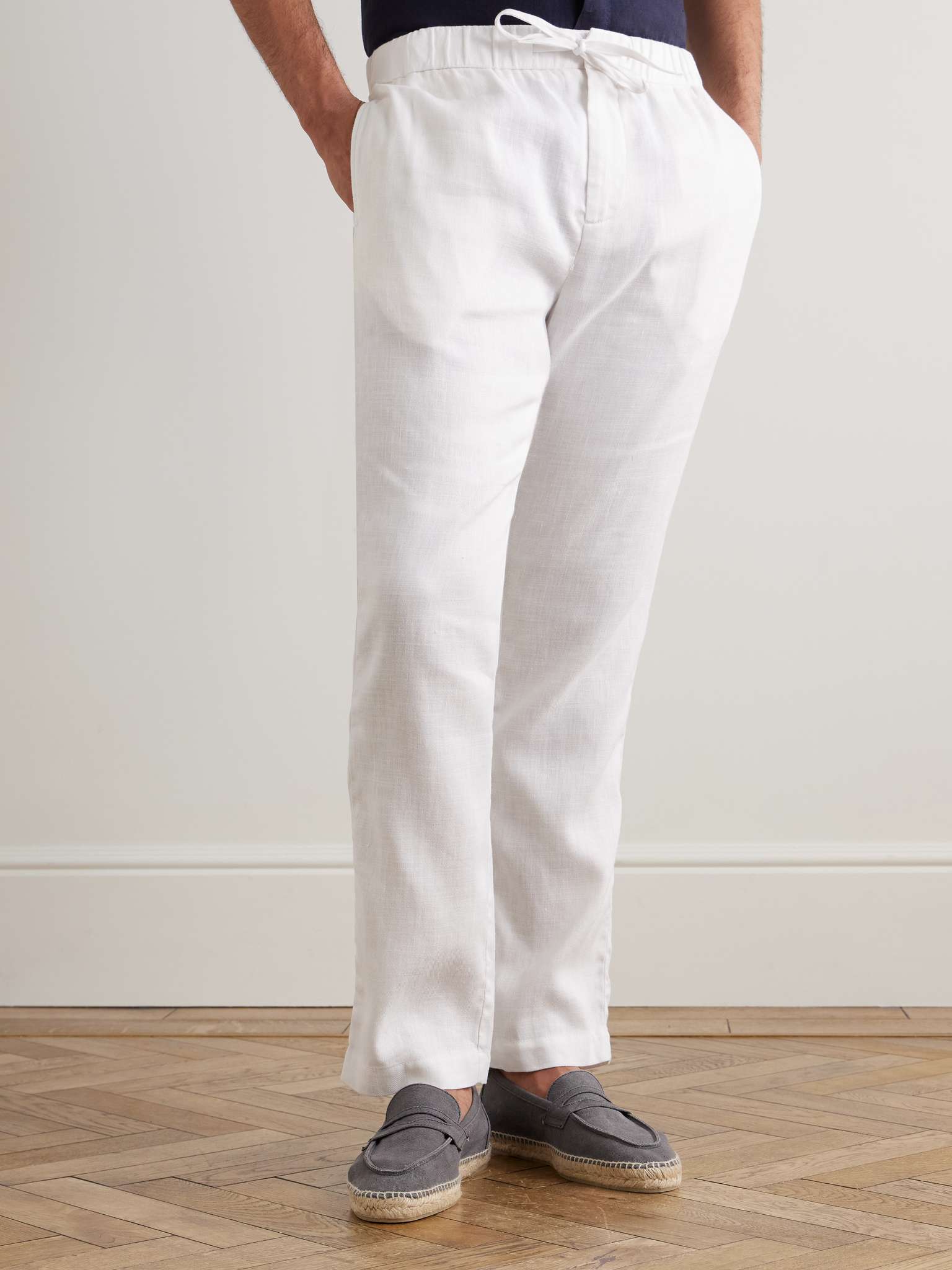 FRESCOBOL CARIOCA Oscar Straight-Leg Linen and Cotton-Blend Drawstring ...