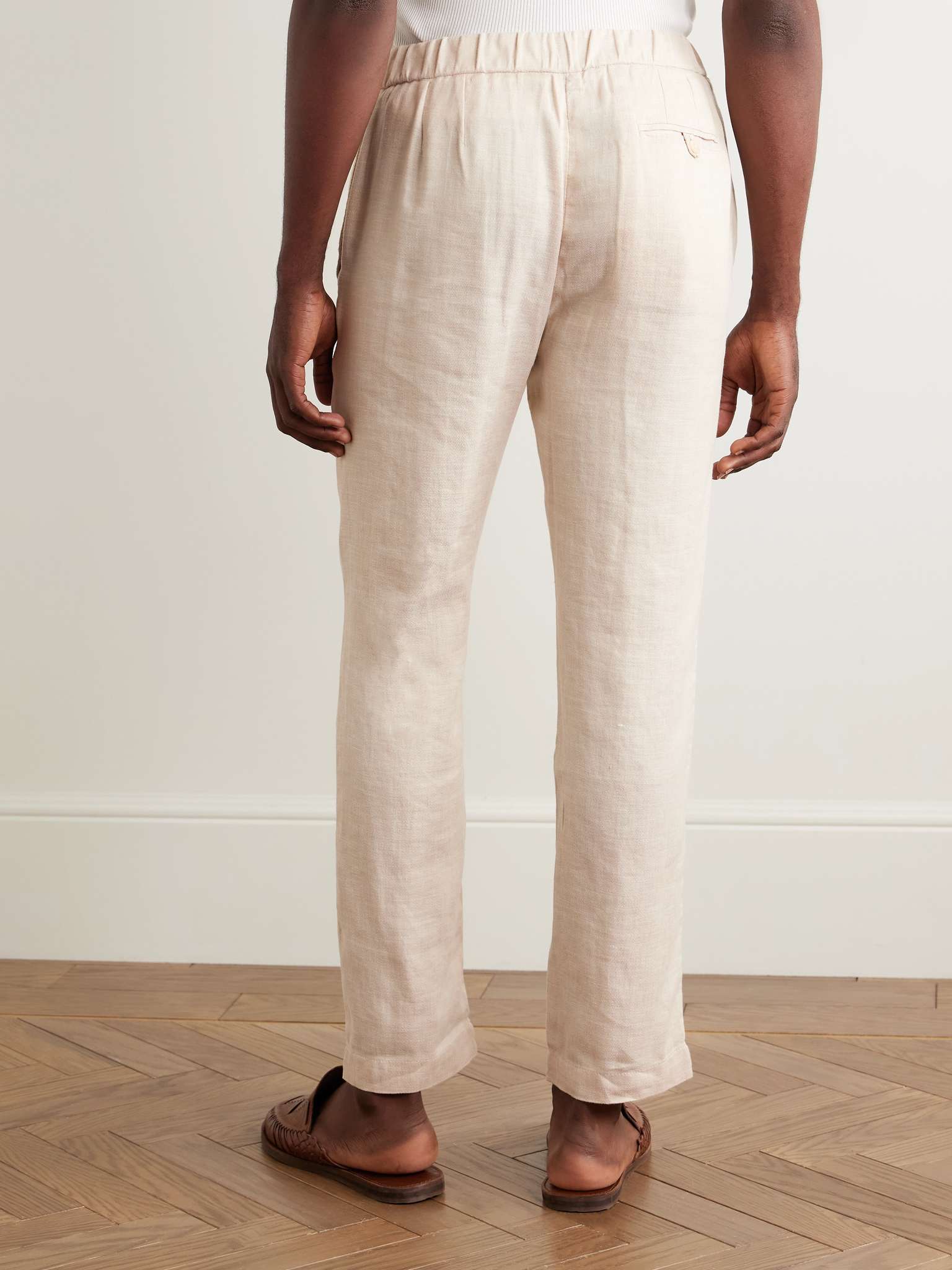 FRESCOBOL CARIOCA Oscar Straight-Leg Linen and Cotton-Blend Drawstring ...