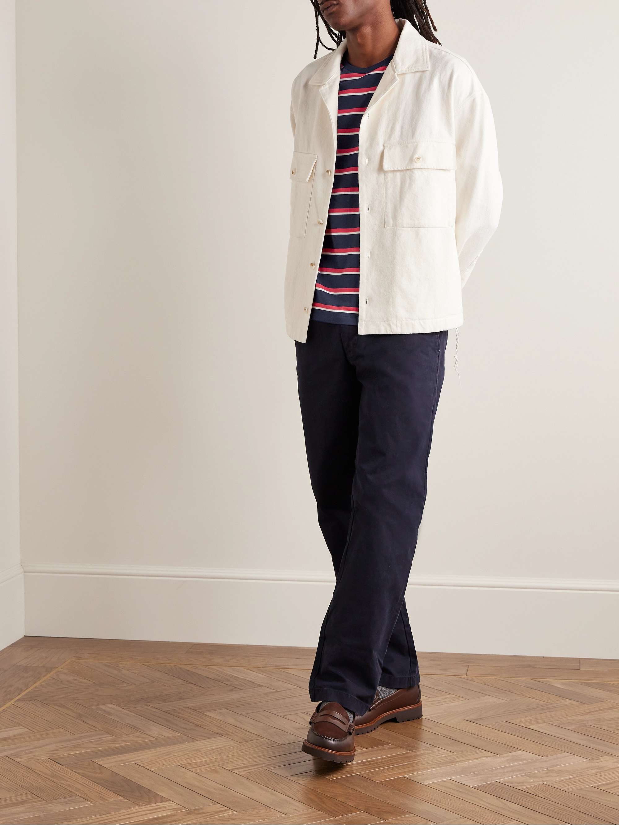 POLO RALPH LAUREN Slim-Fit Logo-Embroidered Striped Cotton-Jersey T ...