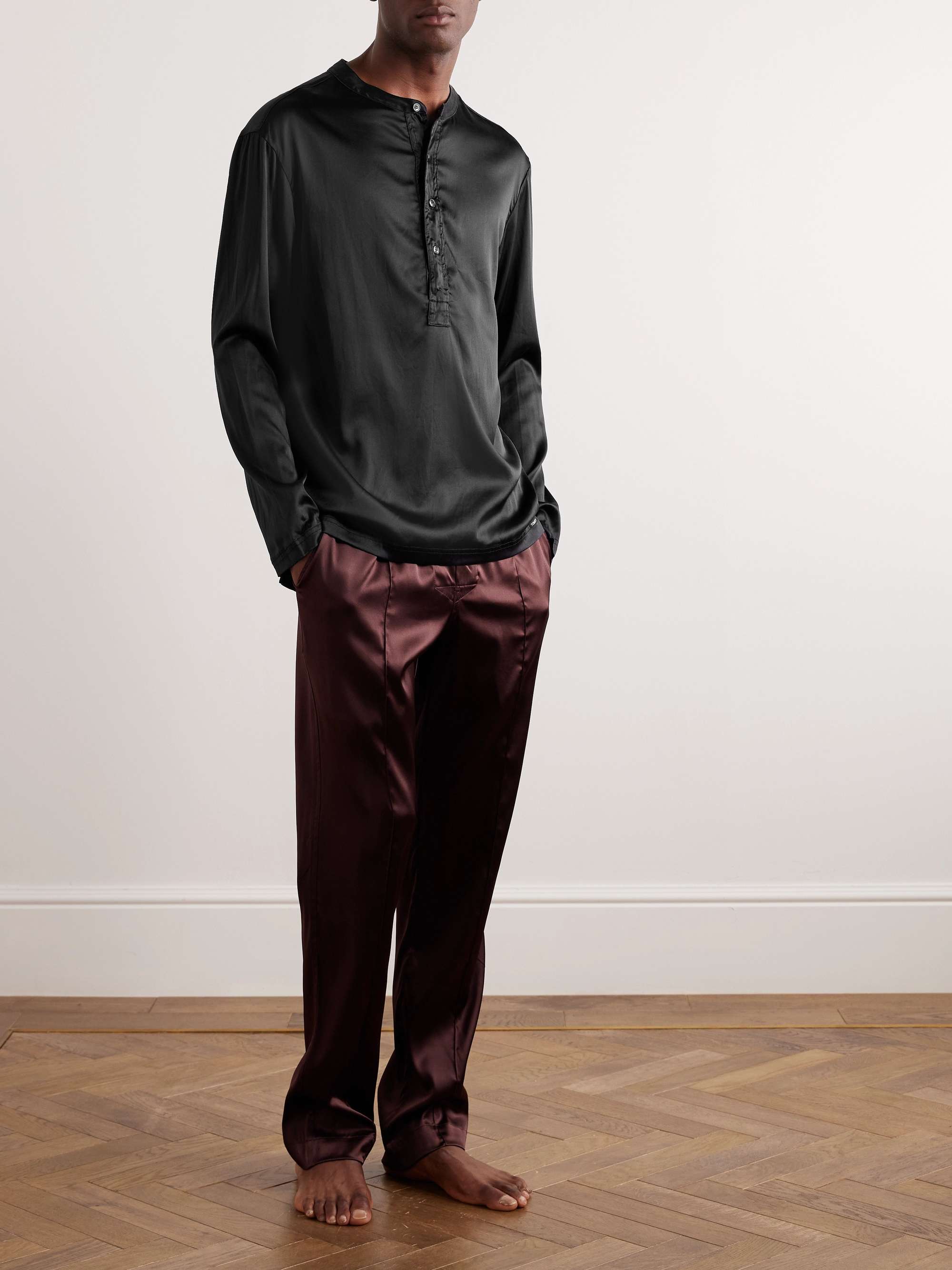 Tom Ford Stretch Silk Satin Henley Pyjama Top For Men Mr Porter