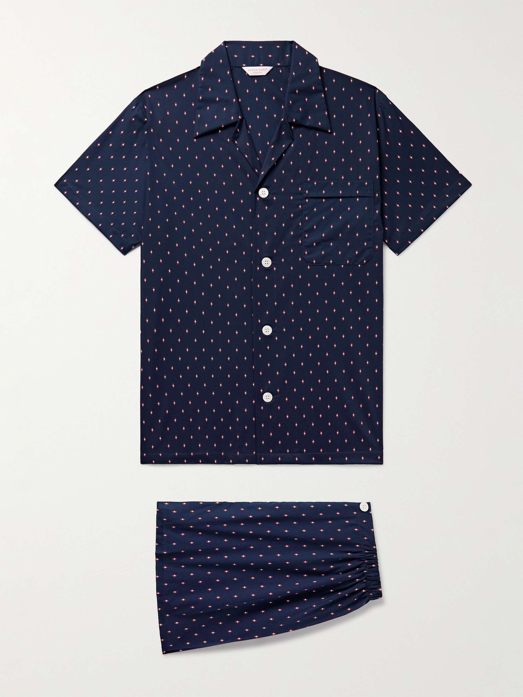 DEREK ROSE Nelson 96 Camp-Collar Printed Cotton-Poplin Pyjama Set for ...