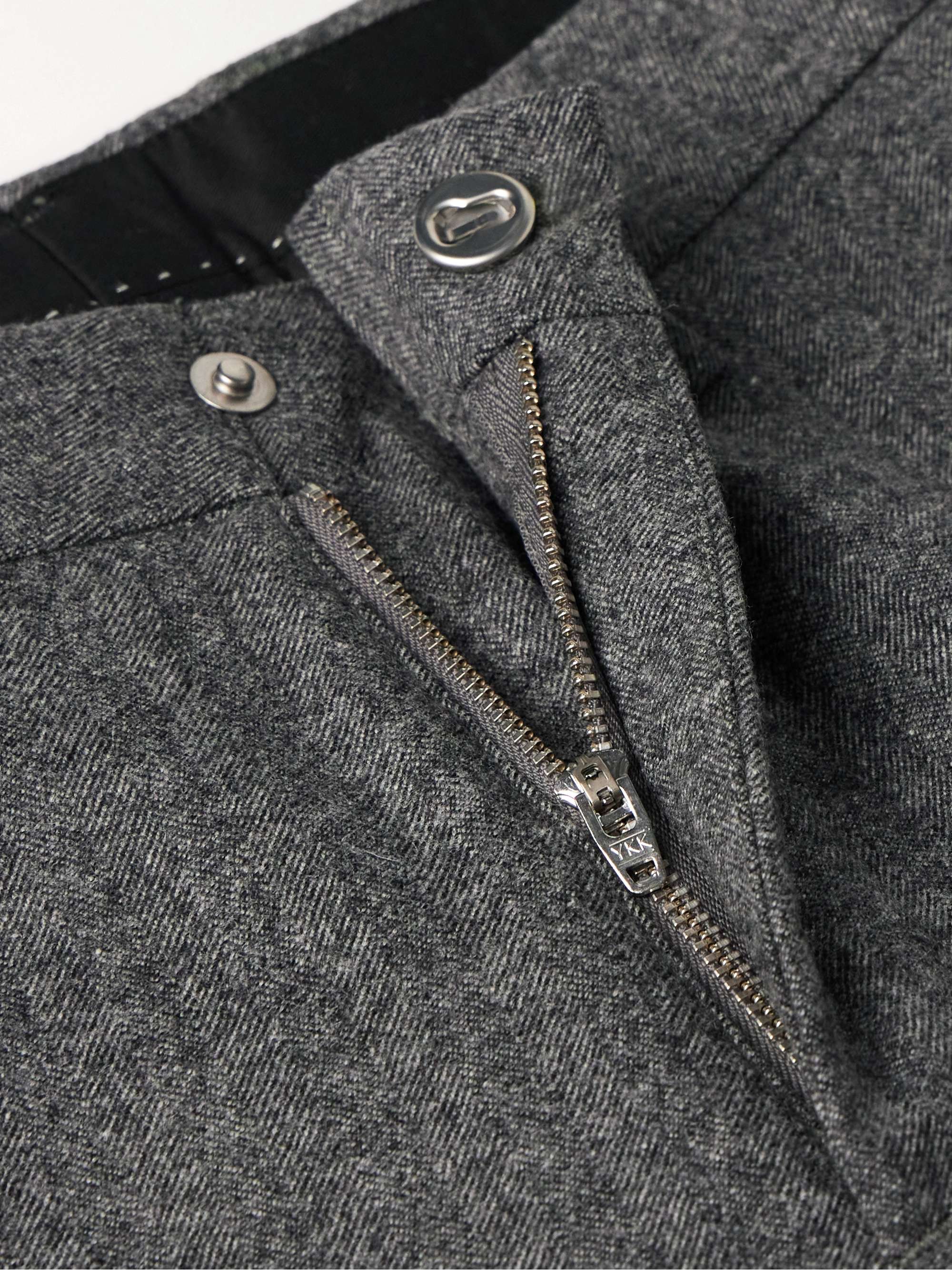 DUNHILL Slim-Fit Tapered Herringbone Wool-Blend Chinos for Men | MR PORTER