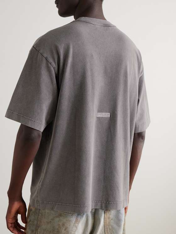 ACNE STUDIOS Extorr Logo-Appliquéd Garment-Dyed Cotton-Jersey T-Shirt ...