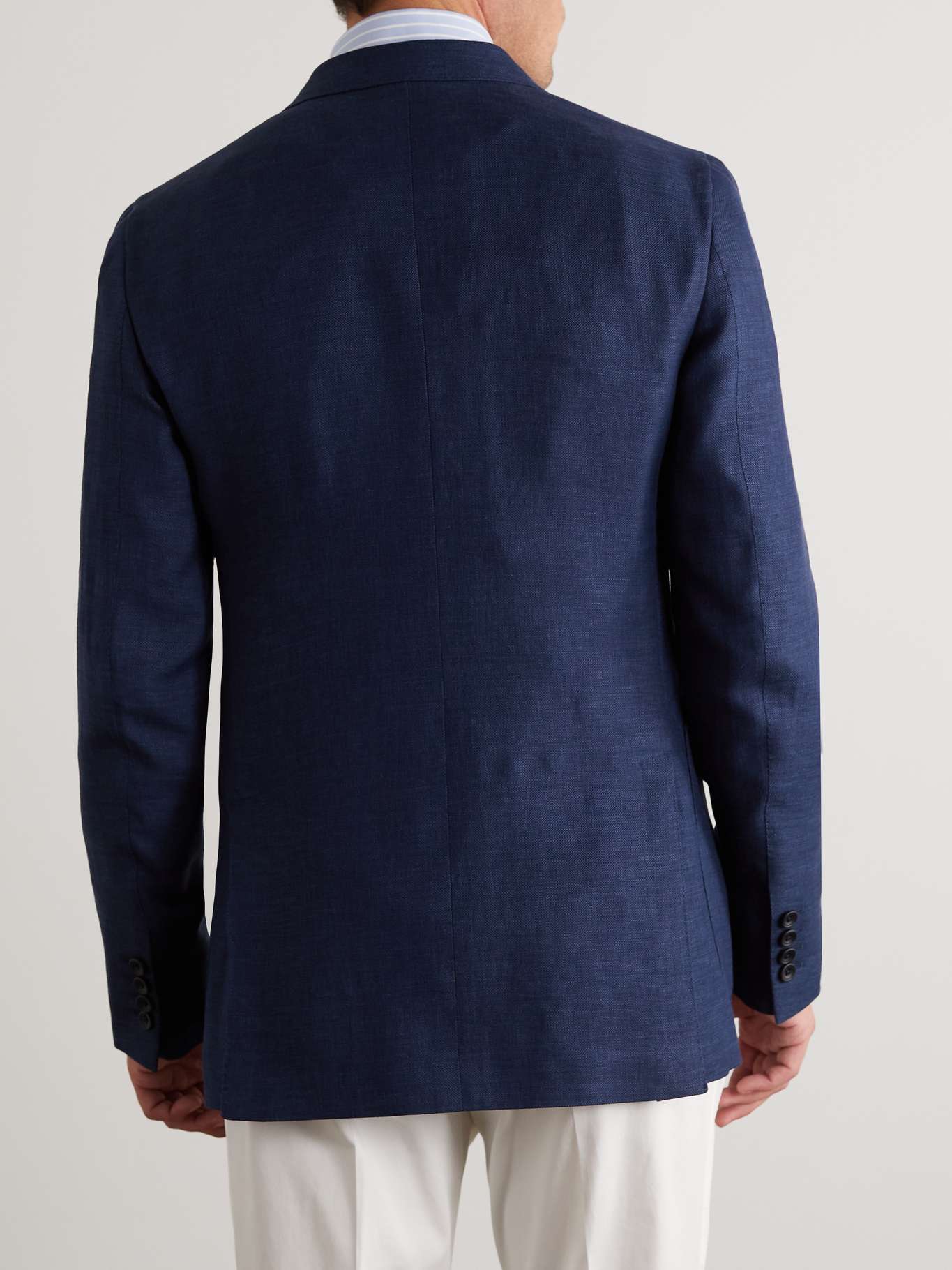 KINGSMAN Wool, Linen and Silk-Blend Hopsack Blazer for Men | MR PORTER