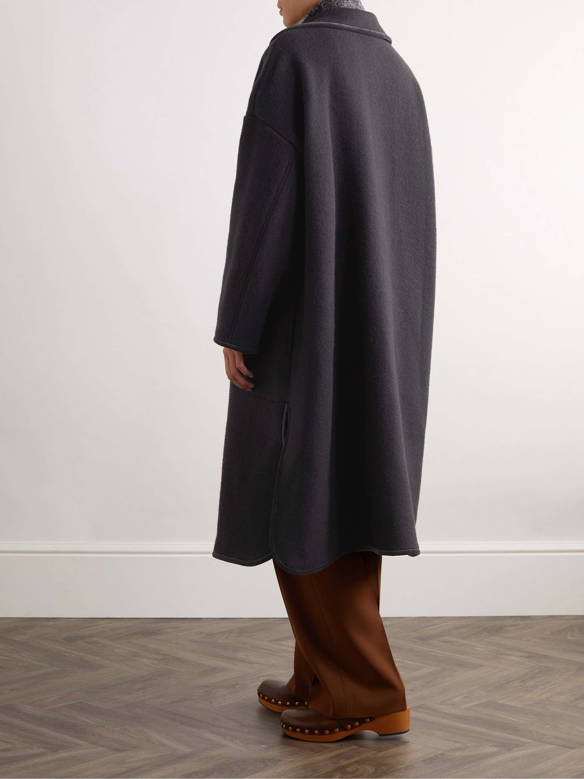 Etro Velvet Trimmed Brushed Wool Coat For Men Mr Porter