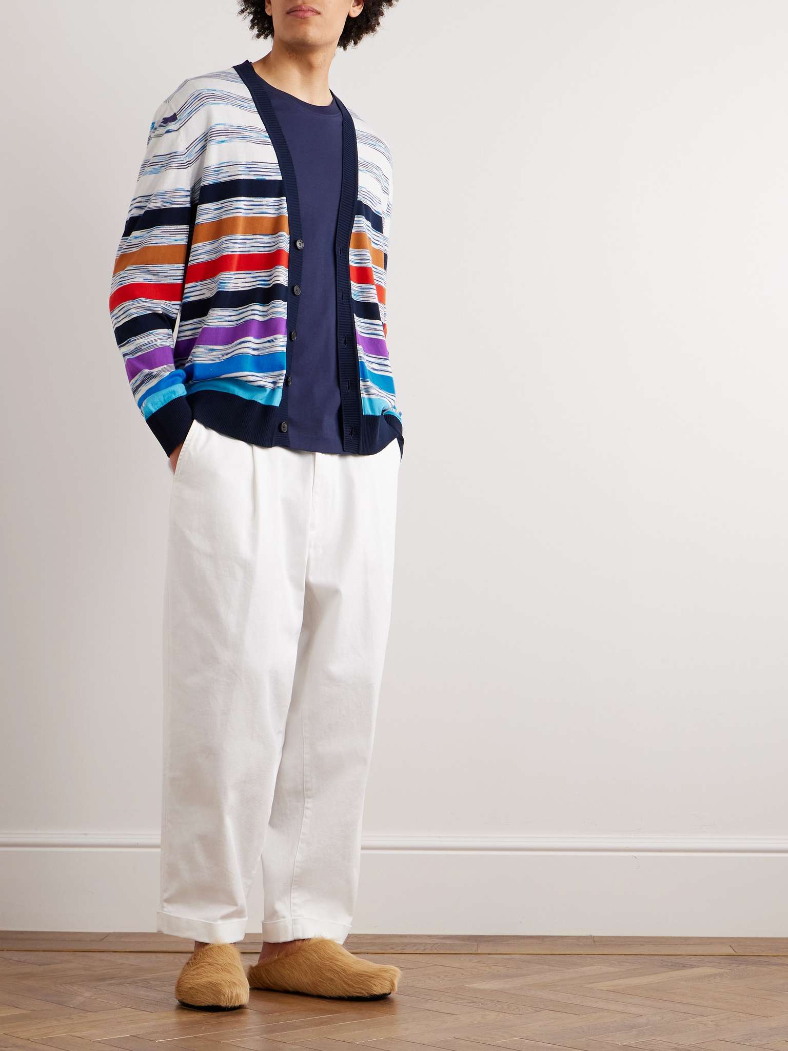 Navy Striped Space-Dyed Cotton Cardigan | MISSONI | MR PORTER