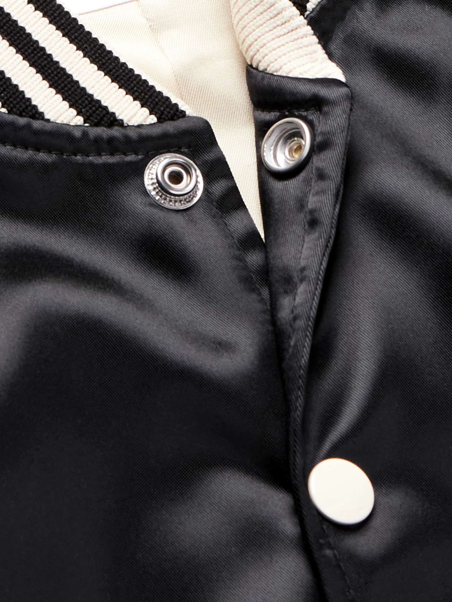 CELINE HOMME Slim-Fit Logo-Embroidered Satin Bomber Jacket for Men | MR ...