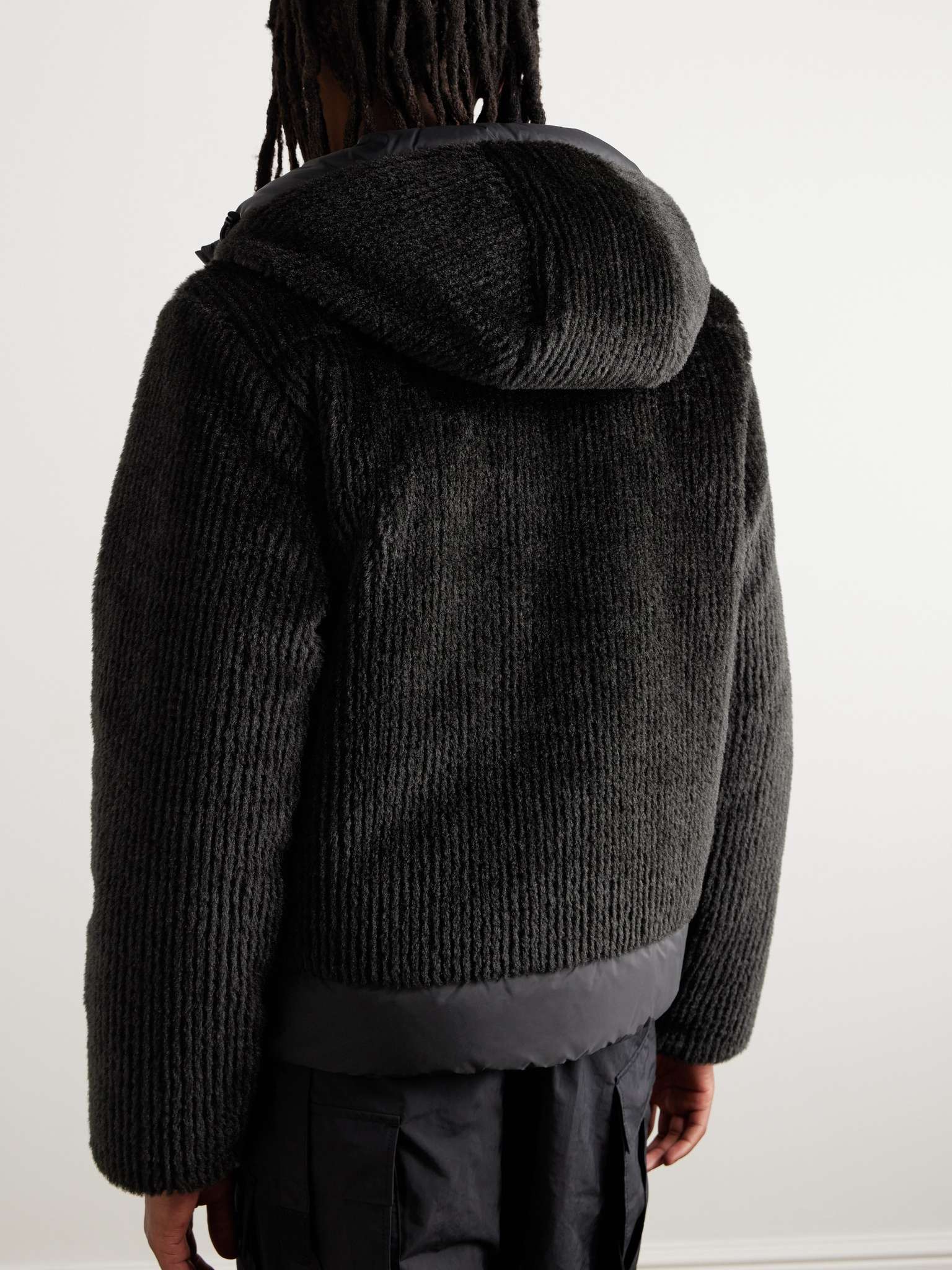 MONCLER Tejat Reversible Logo-Appliquéd Corduroy and Shell Hooded Down ...