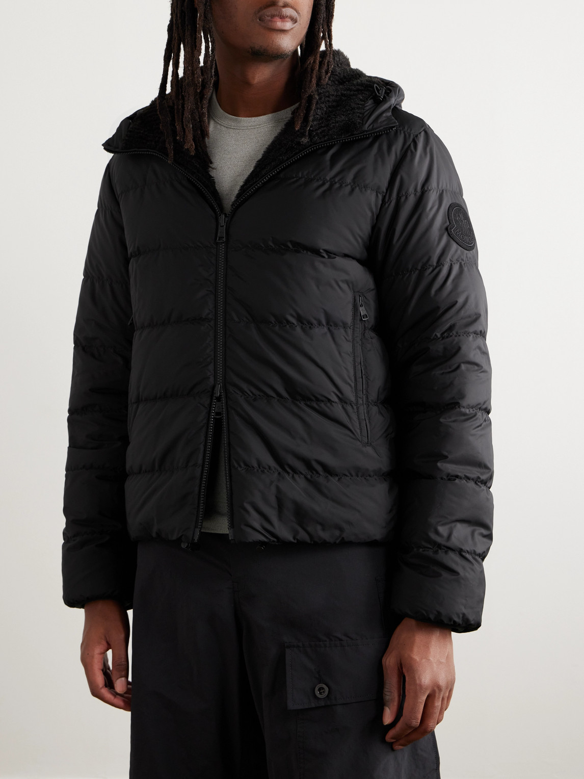 Moncler Tejat Reversible Logo-appliquéd Corduroy And Shell Hooded Down ...