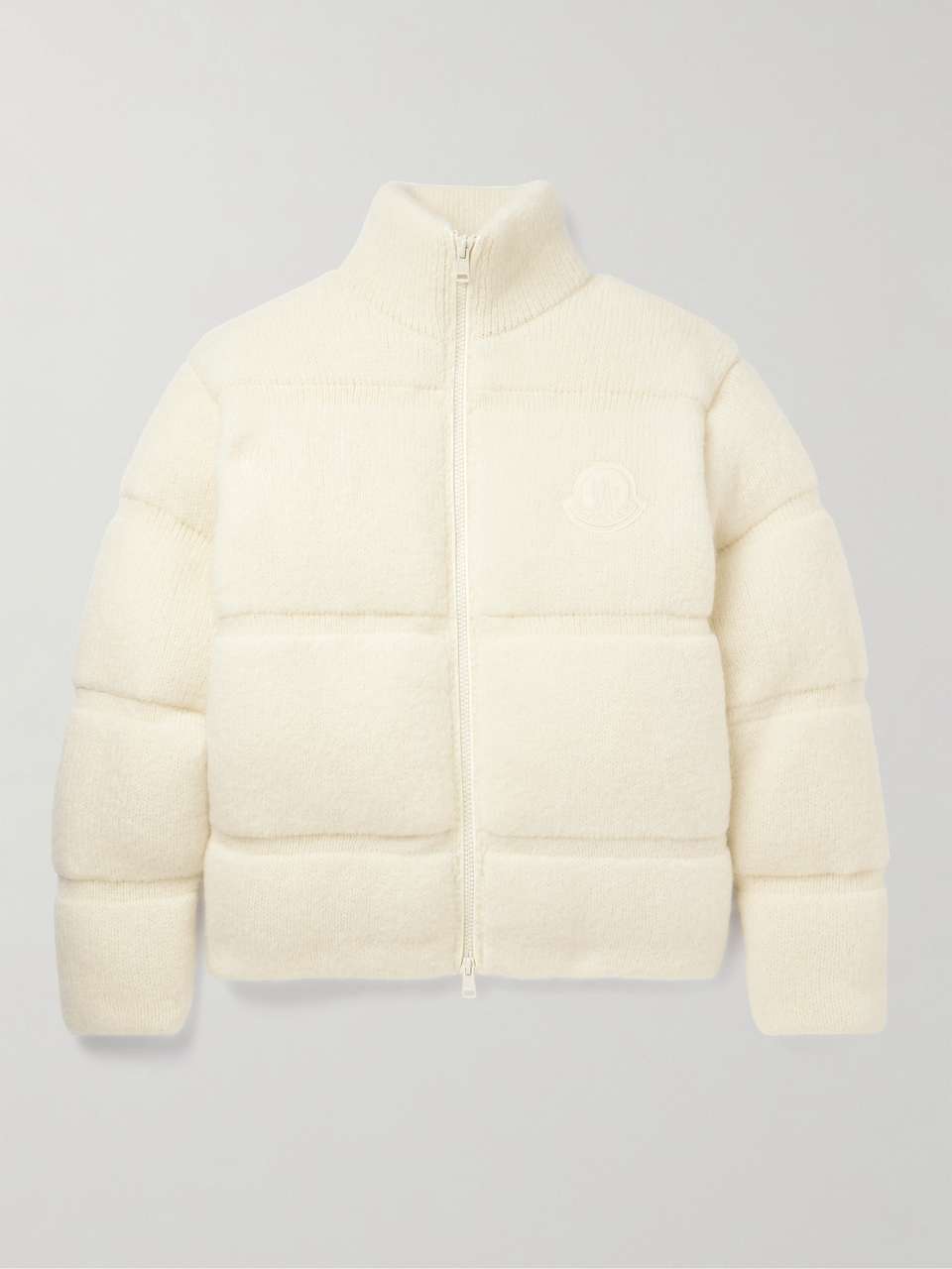 MONCLER Logo-Appliquéd Quilted Knitted Down Jacket for Men | MR PORTER