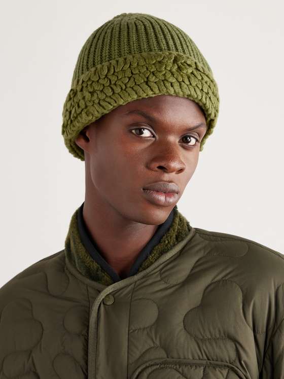 MONCLER GENIUS + Salehe Bembury Fringed Ribbed Wool Beanie for Men | MR ...