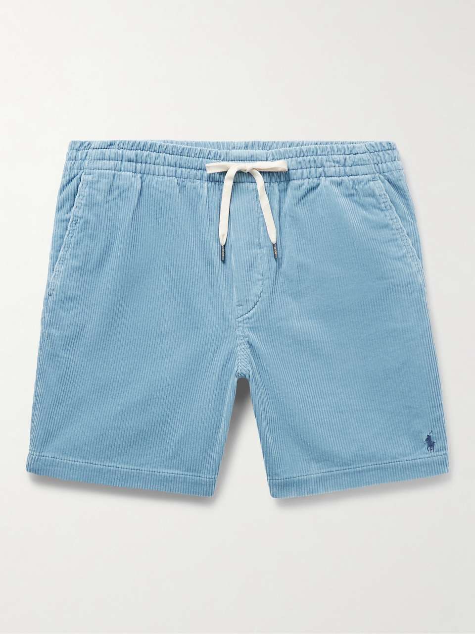 Blue Prepster Straight-Leg Cotton-Corduroy Drawstring Shorts | POLO ...