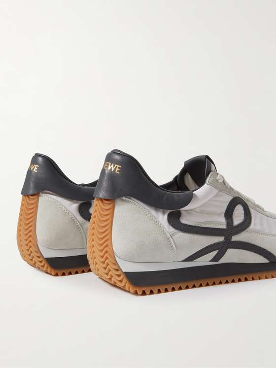 LOEWE Flow Runner Leather-Trimmed Suede and Shell Sneakers for Men | MR ...