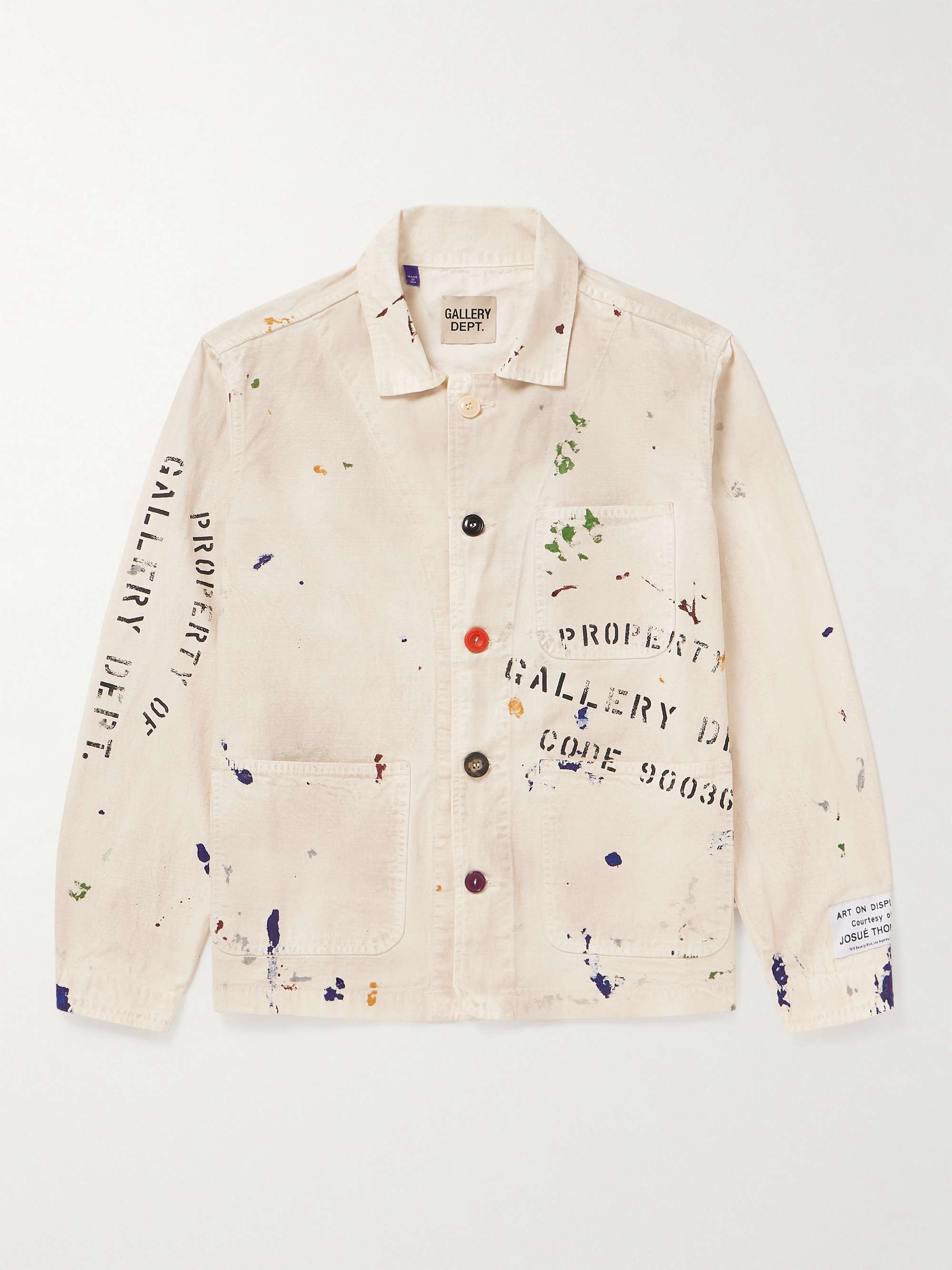 GALLERY DEPT. EP Paint-Splattered Logo-Print Cotton-Ripstop Jacket for ...