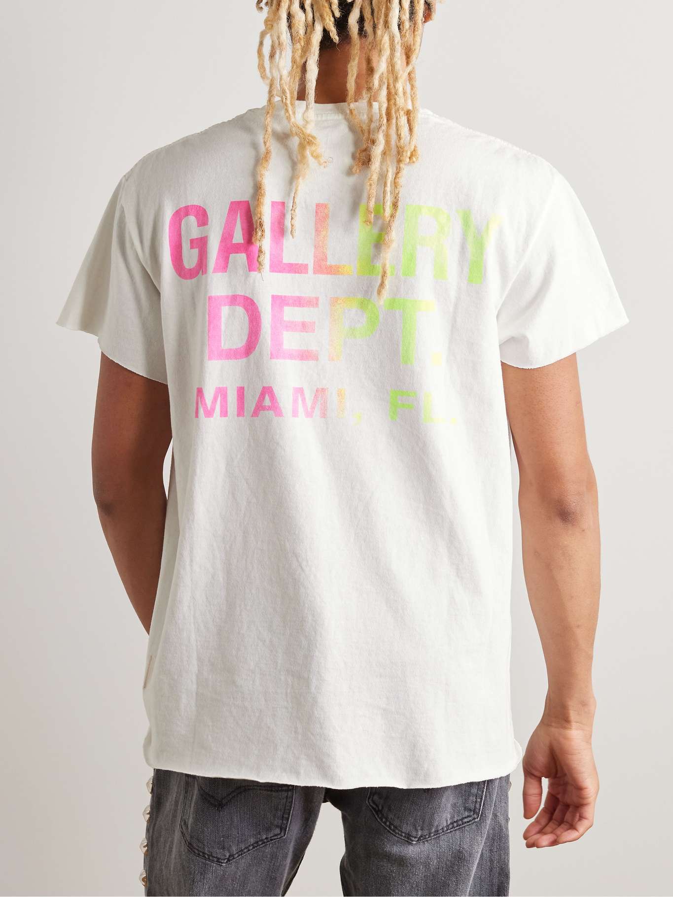 GALLERY DEPT. Boardwalk Paint-Splattered Logo-Print Cotton-Jersey T ...