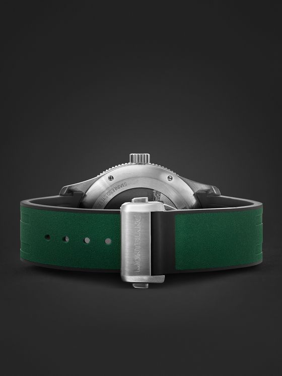 MONTBLANC 1858 Iced Sea Automatic 41mm Stainless Steel and Rubber Watch ...