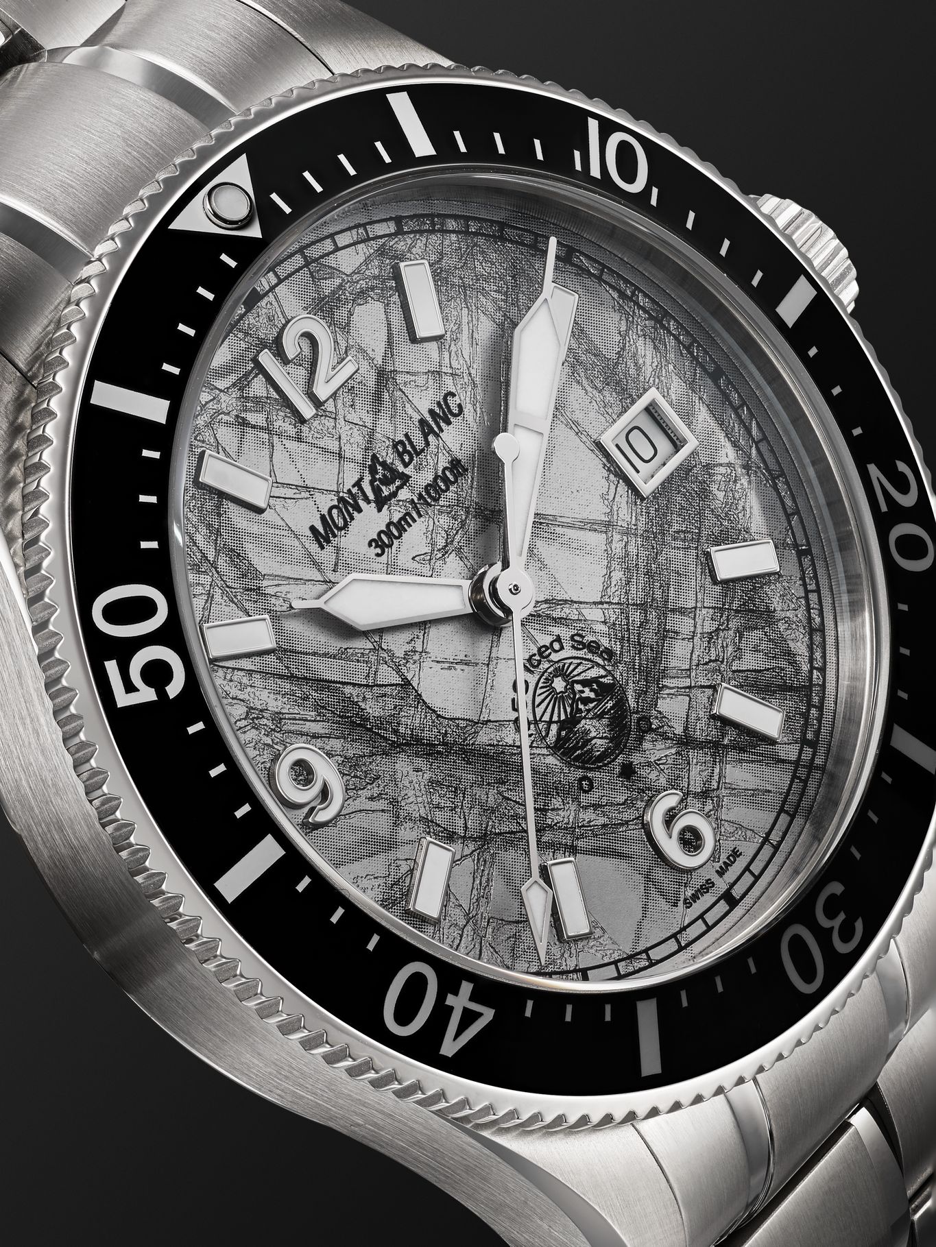 MONTBLANC 1858 Iced Sea Automatic Stainless Steel and Ceramic Watch ...