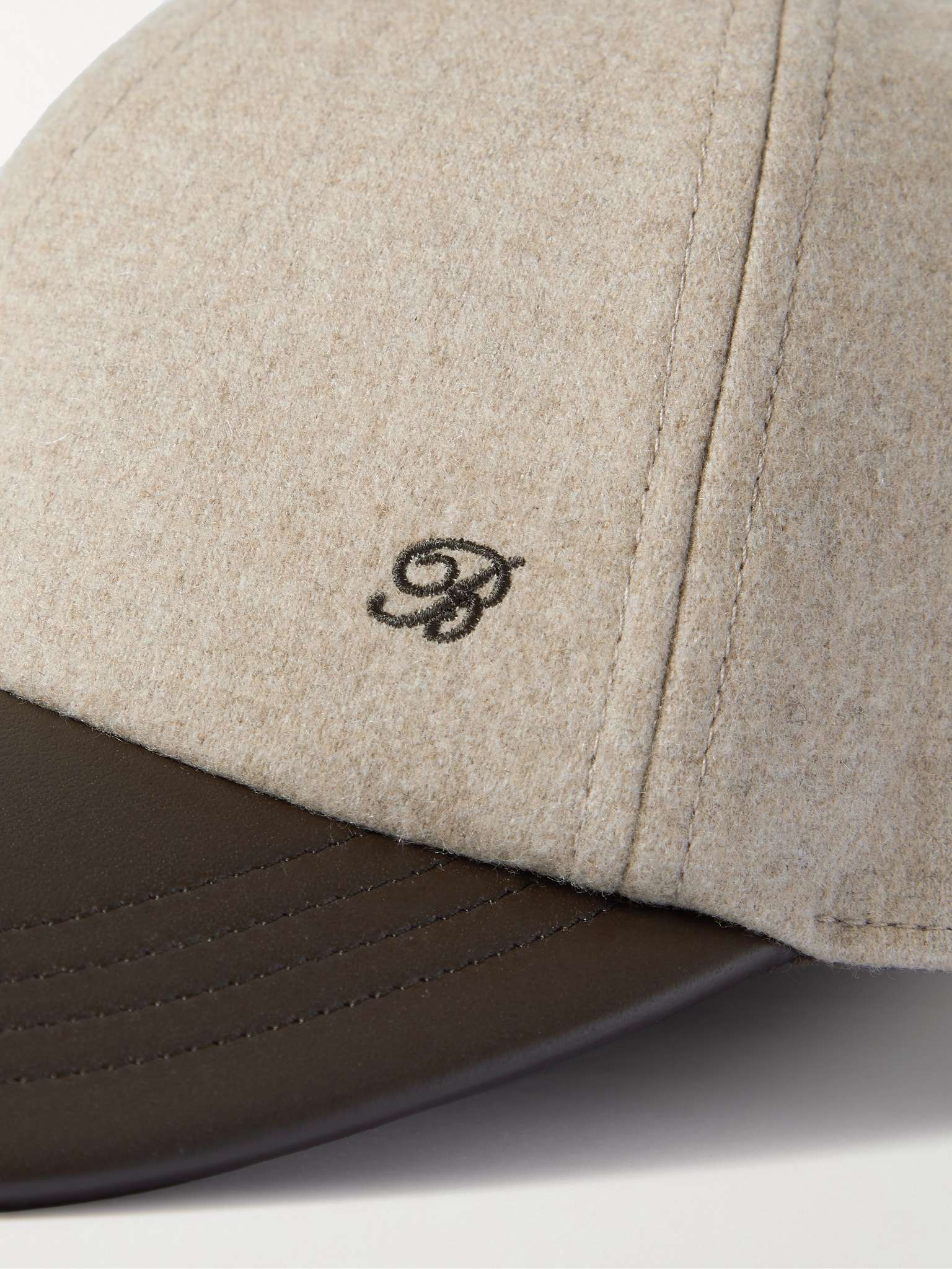 BERLUTI Logo-Embroidered Cashmere-Blend and Leather Baseball Cap for ...