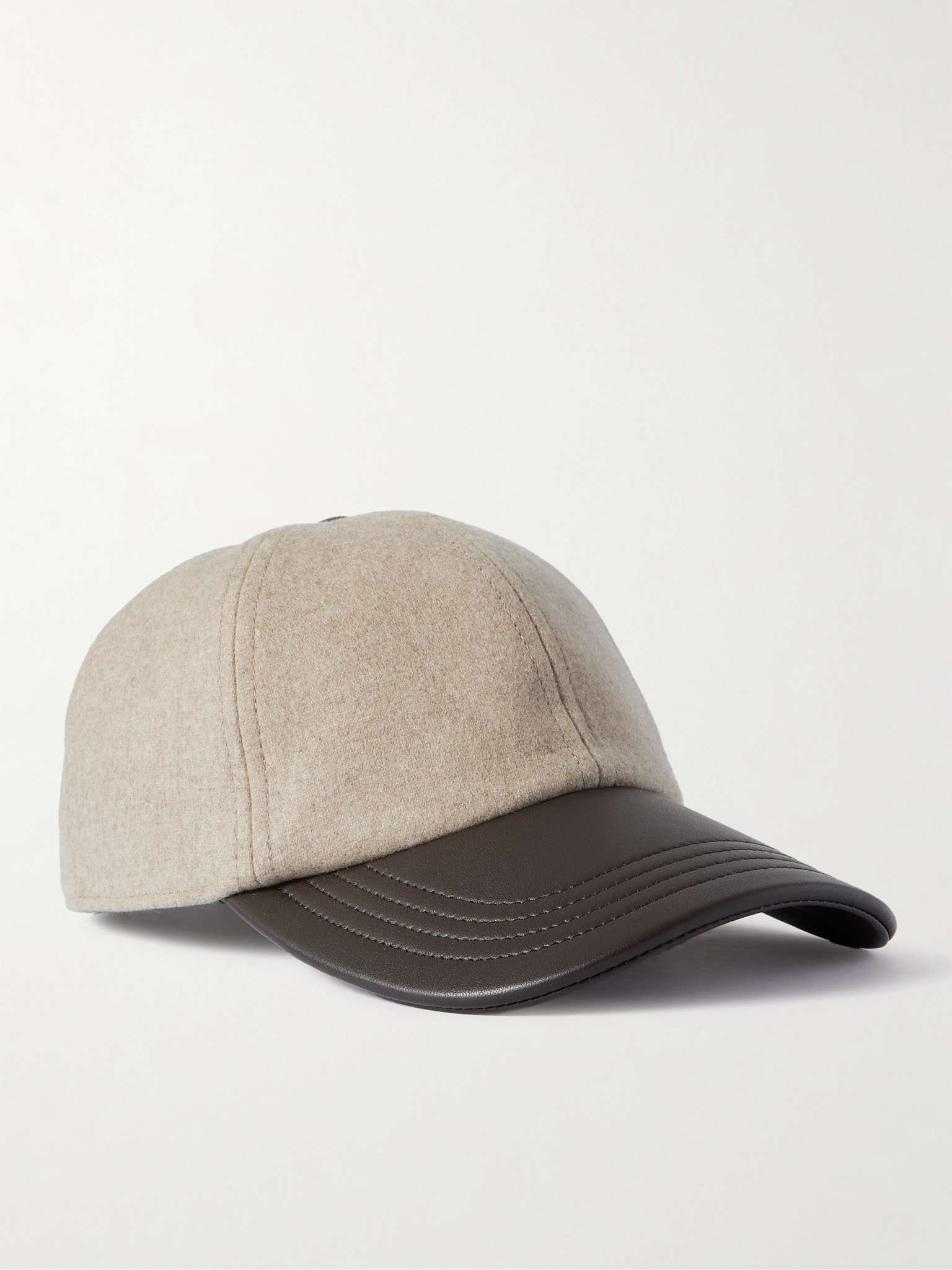 BERLUTI Logo-Embroidered Cashmere-Blend and Leather Baseball Cap for ...