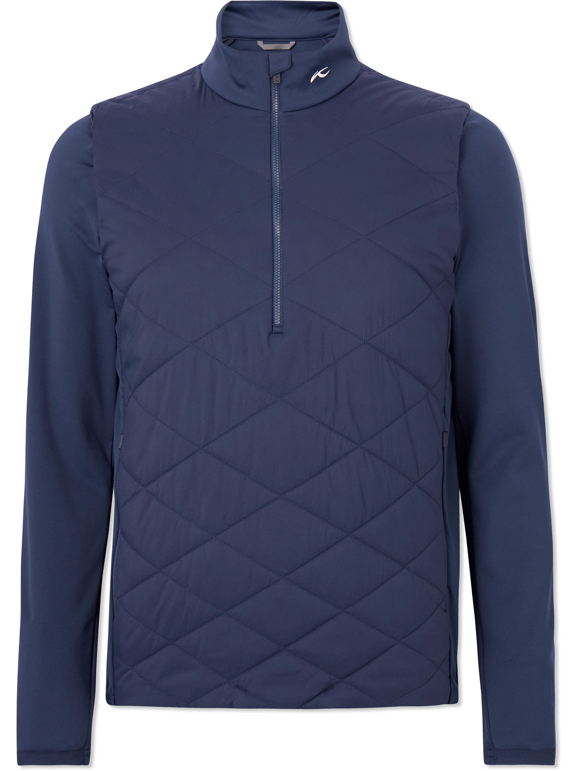 Kjus Release Quilted Shell And Jersey Half-zip Golf Jacket In Black ...